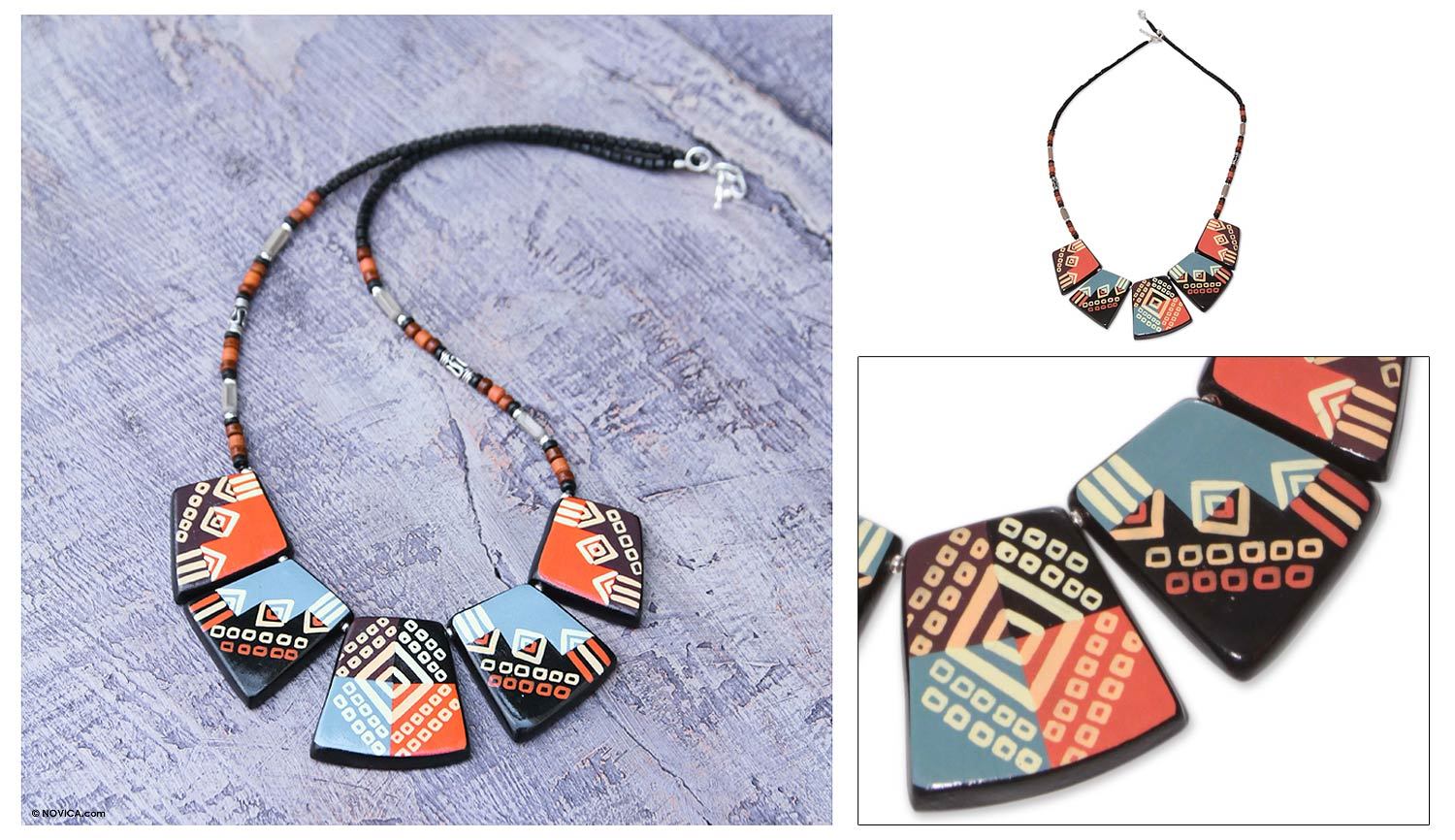 UNICEF Market | Peruvian Inca Theme Ceramic Pendant Necklace - Reign of ...