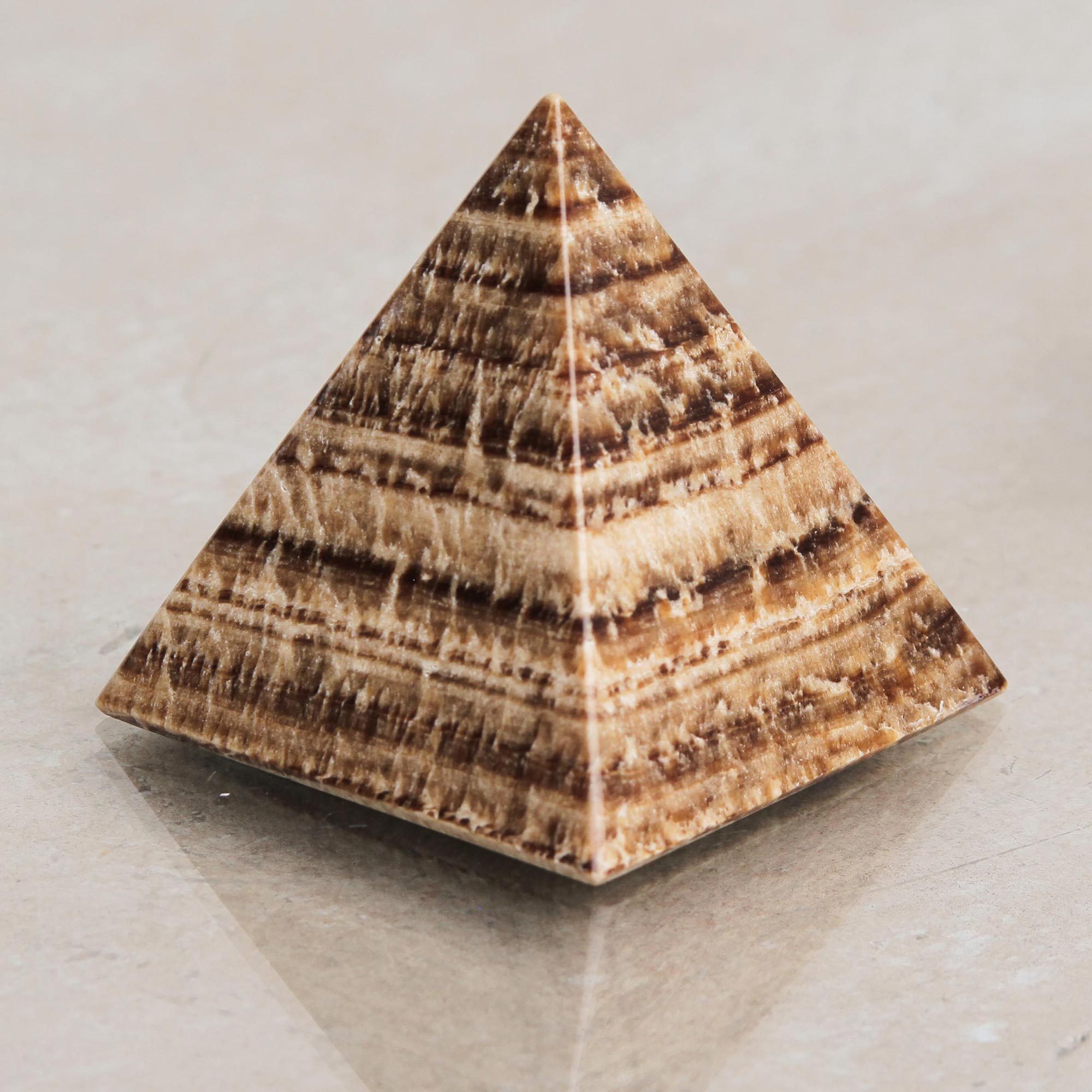 Natural Gemstone Pyramid Aragonite Sculpture - Self-Acceptance | NOVICA
