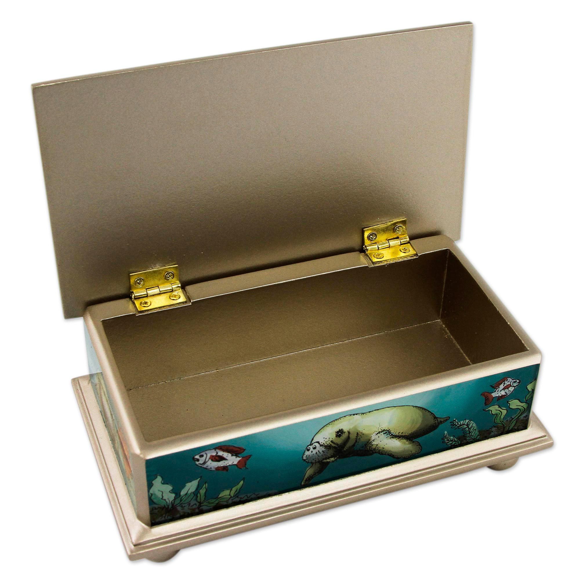 UNICEF Market | Reverse Painted Glass Jewelry Box with Silver Trim ...