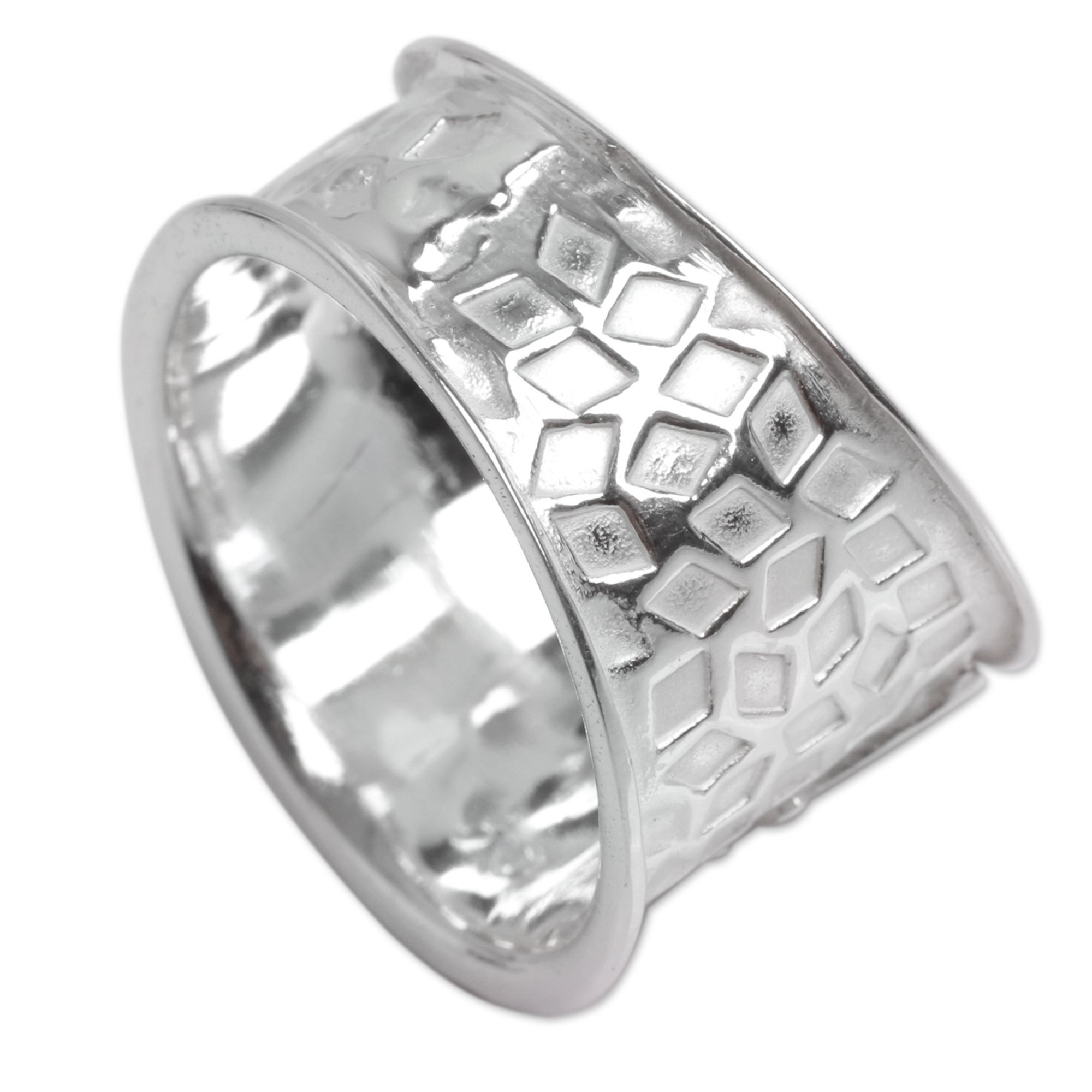 UNICEF Market | Nazca Theme Wide Sterling Silver Bird Ring - Bright ...