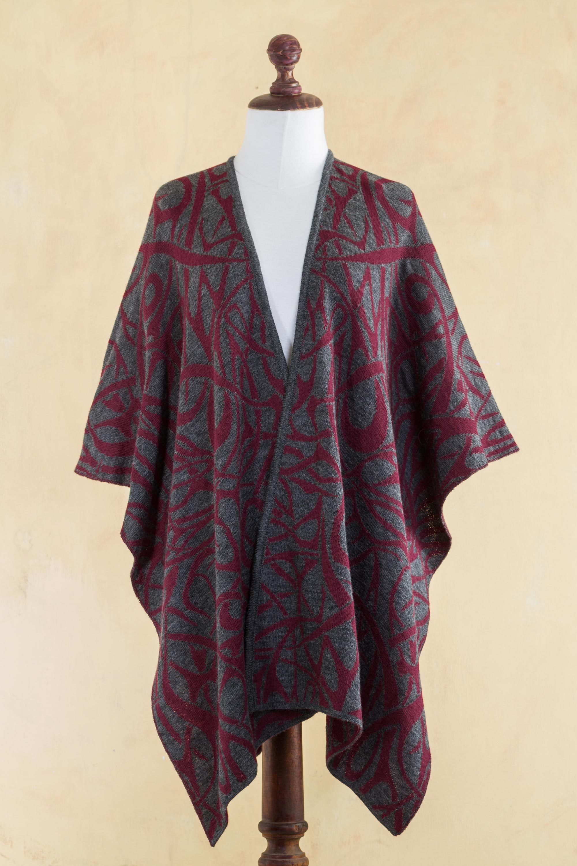 UNICEF Market | Fair Trade Alpaca Blend Andean Reversible Ruana Cape ...
