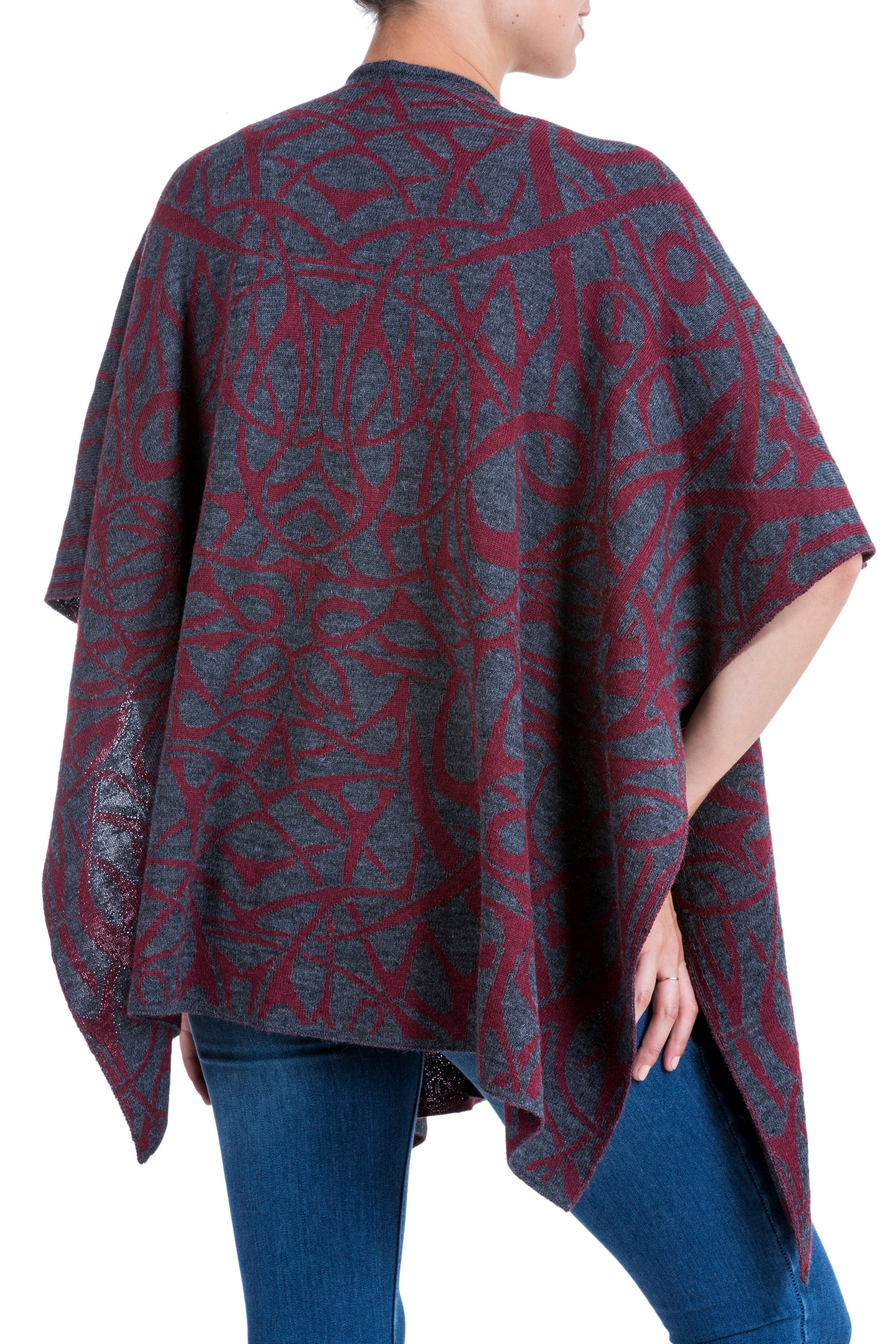 UNICEF Market | Fair Trade Alpaca Blend Andean Reversible Ruana Cape ...