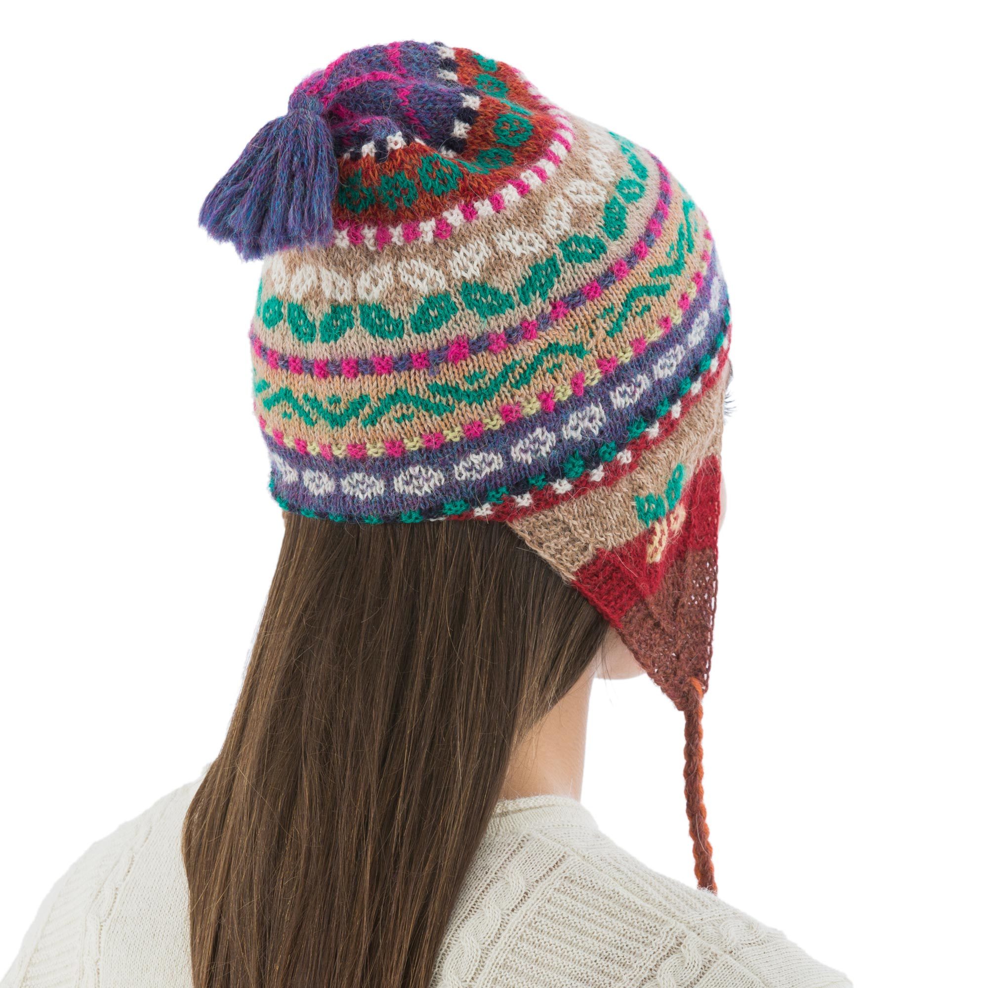 UNICEF Market | Multi Color Hand Knit 100% Alpaca Peruvian Chullo Hat ...