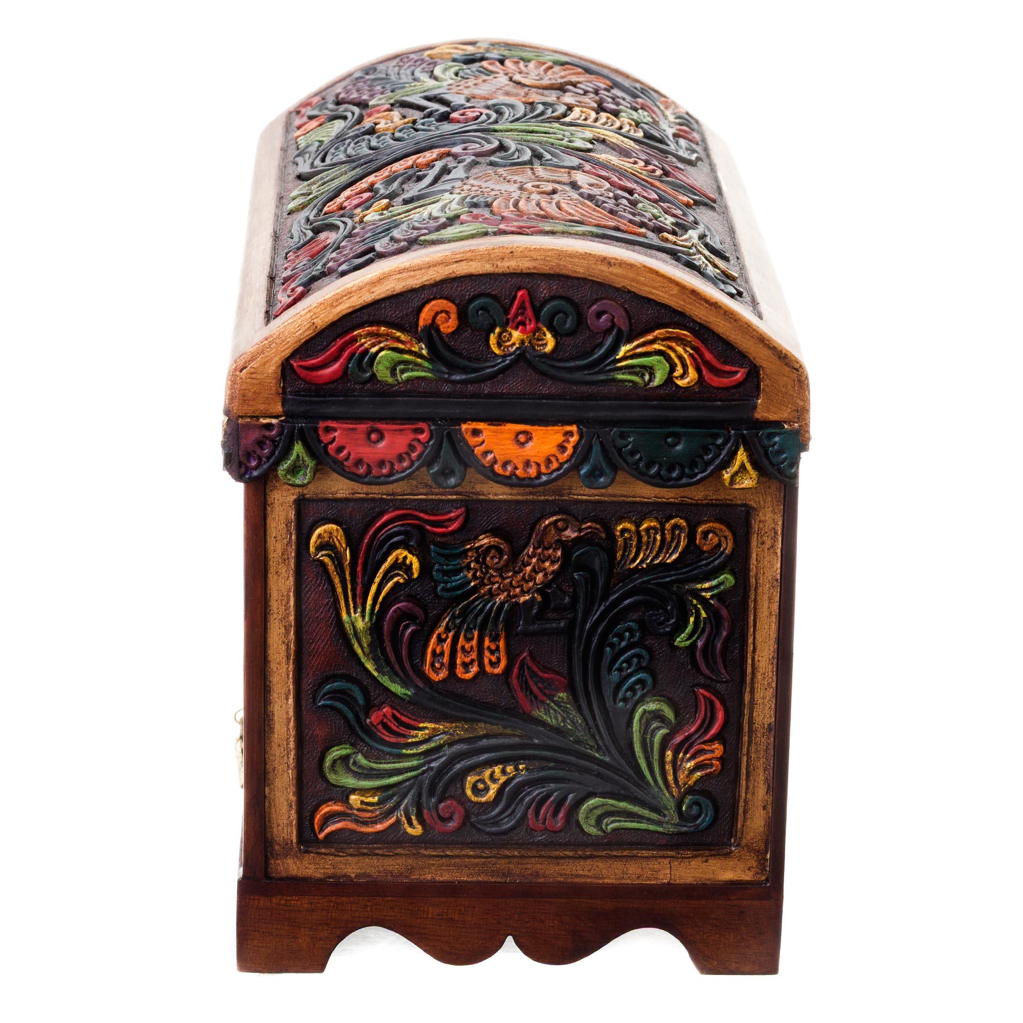 Multicolor Wood and Leather Jewelry Box from Peru - Antique Treasure ...