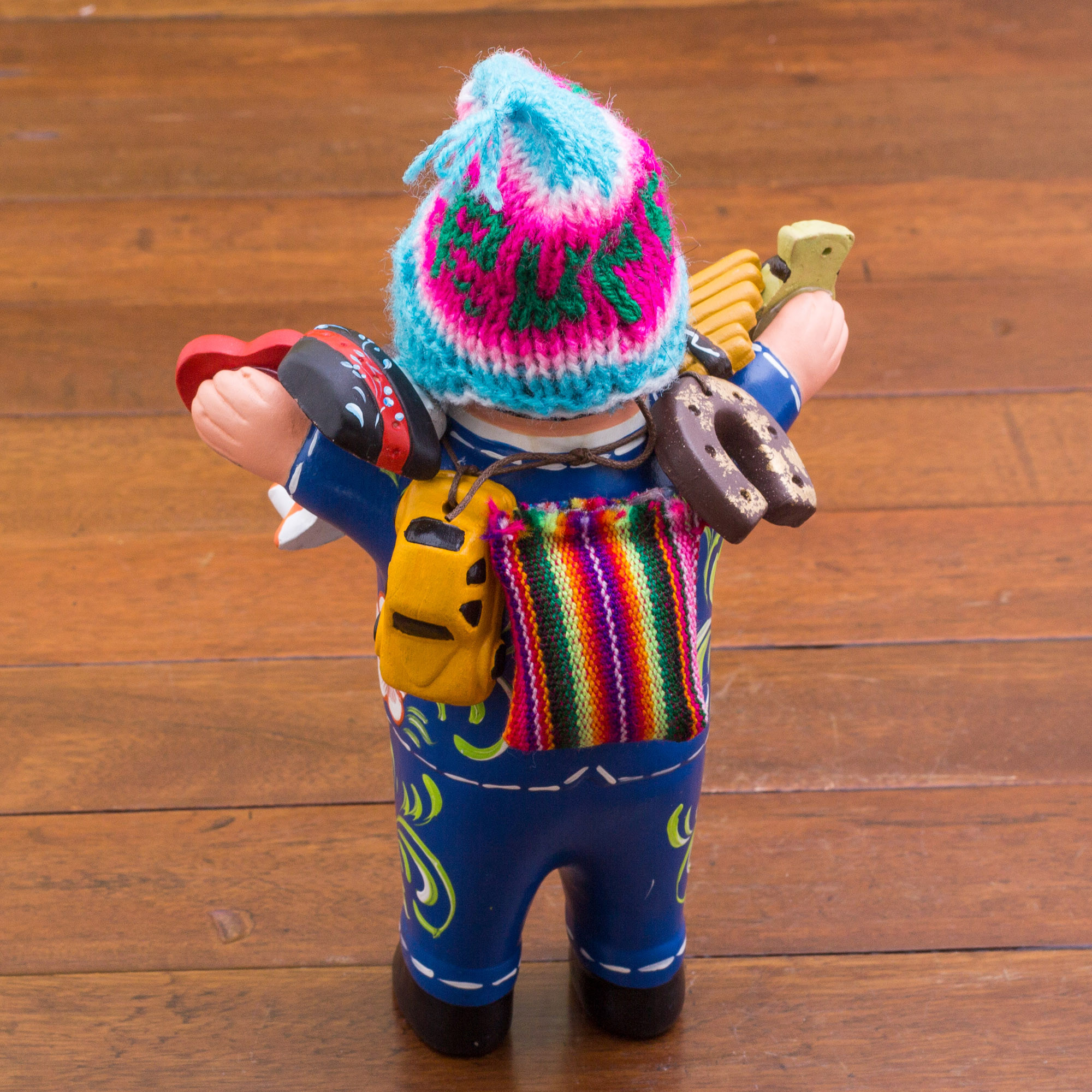 UNICEF Market | Blue Painted Ekeko Sculpture with Wool Cap from Peru ...