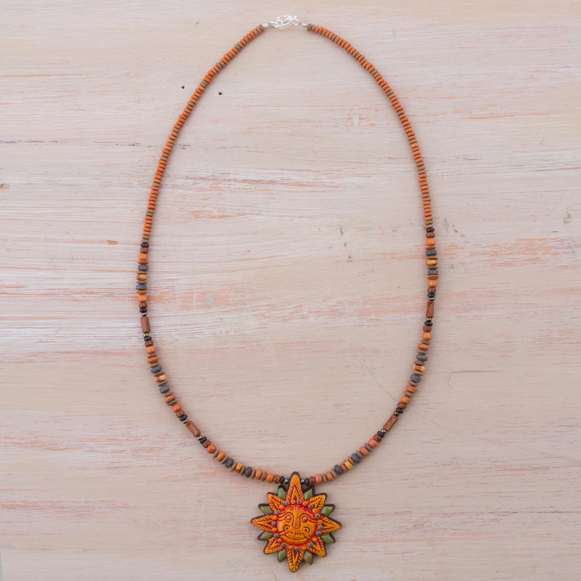 UNICEF Market | 925 Sterling Silver and Ceramic Inca Sun Necklace from ...