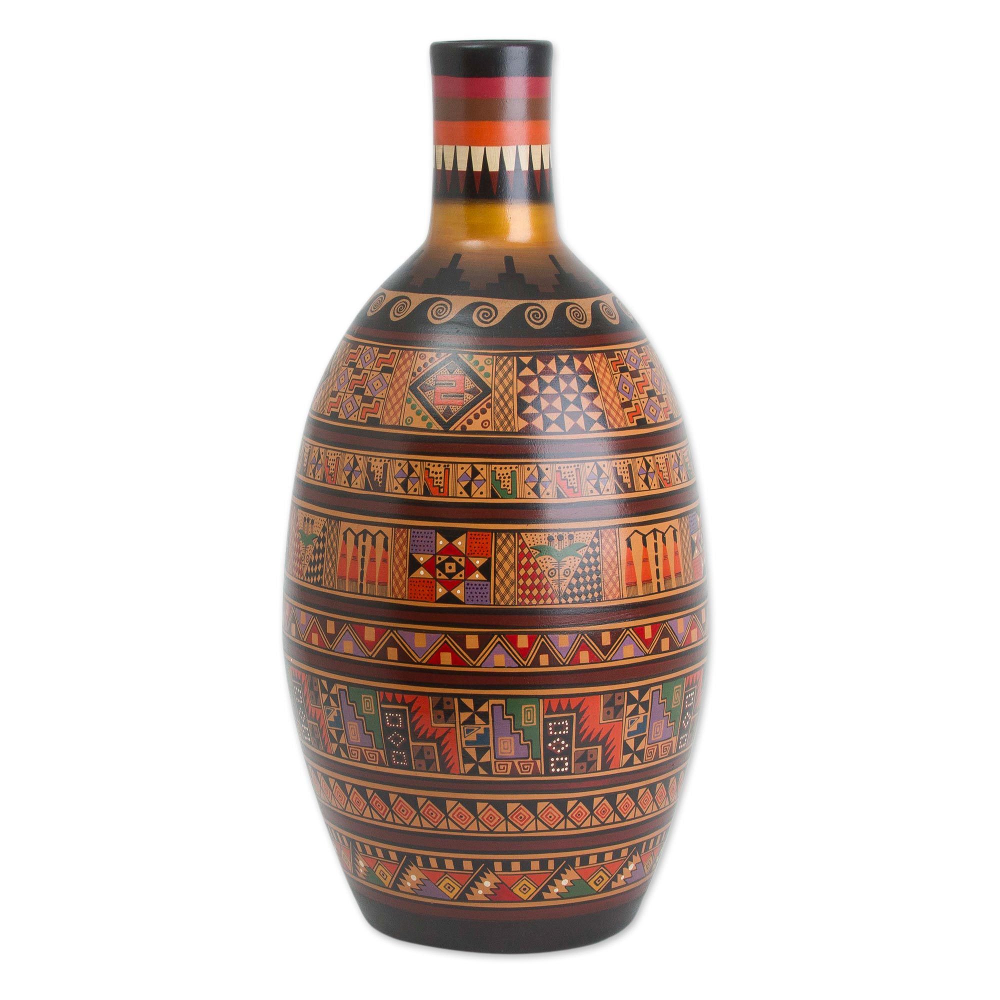 Handcrafted Ceramic Inca Decorative Vase from Peru - Inca Mixture | NOVICA