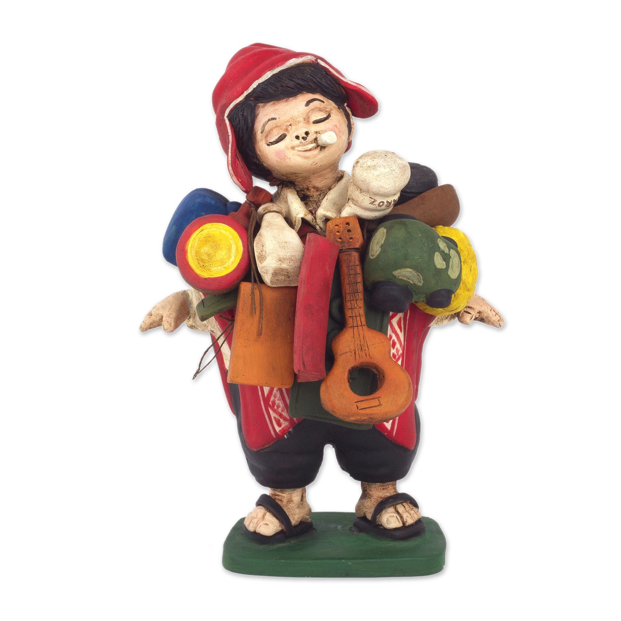Handcrafted Ceramic Ekeko Sculpture from Peru - Ekeko of Happiness | NOVICA