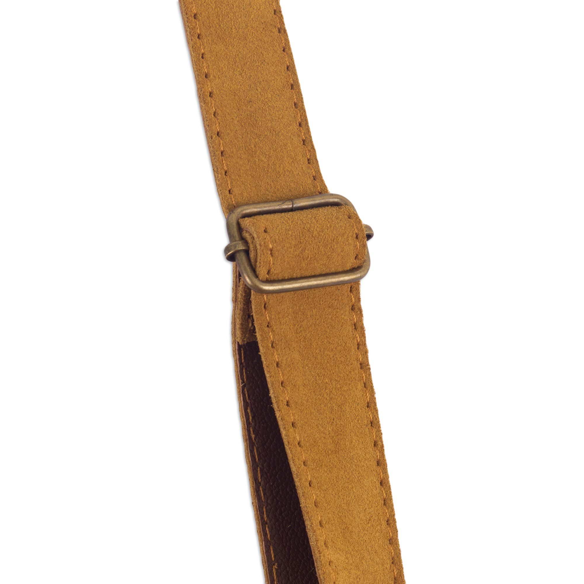 Handcrafted Suede Sling in Caramel from Peru - Lively Spiral in Caramel ...