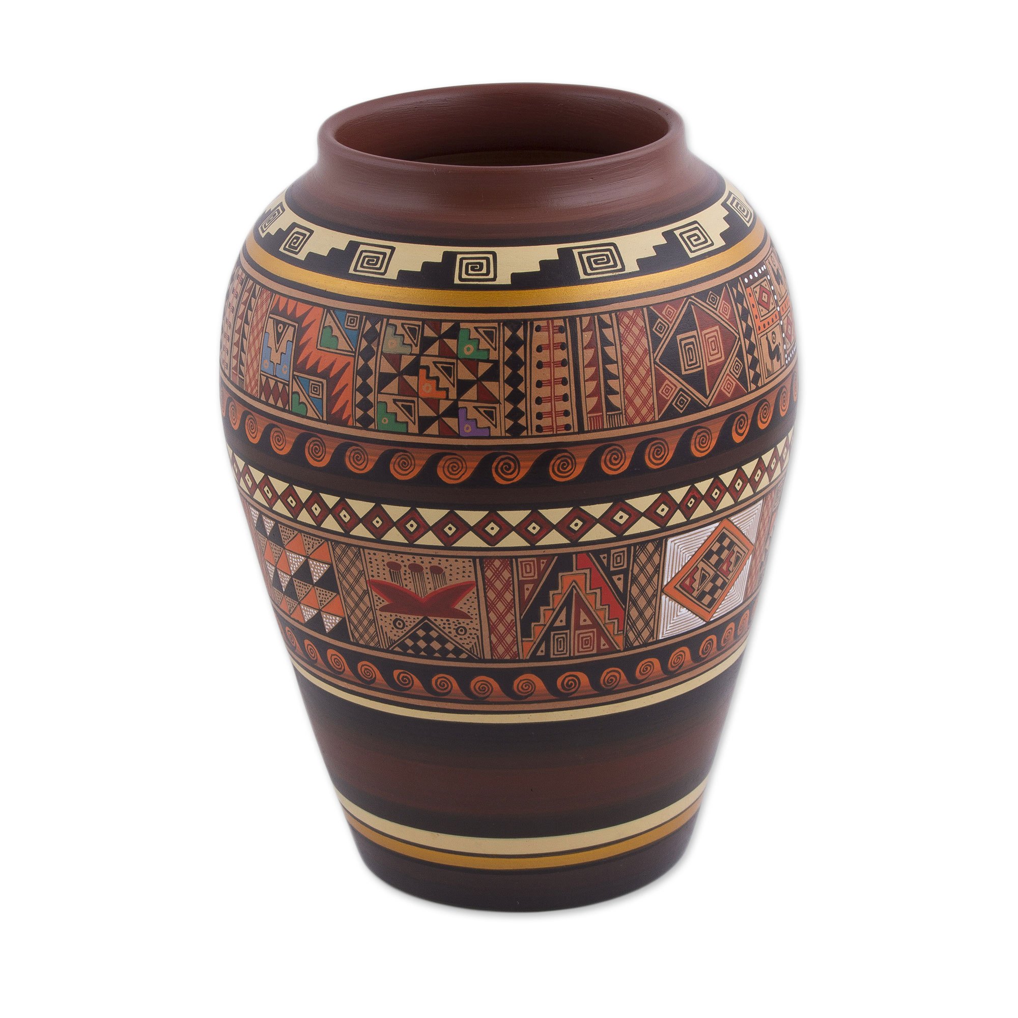 Inca Motif Ceramic Decorative Vase from Peru - Secrets of Ollantaytambo ...