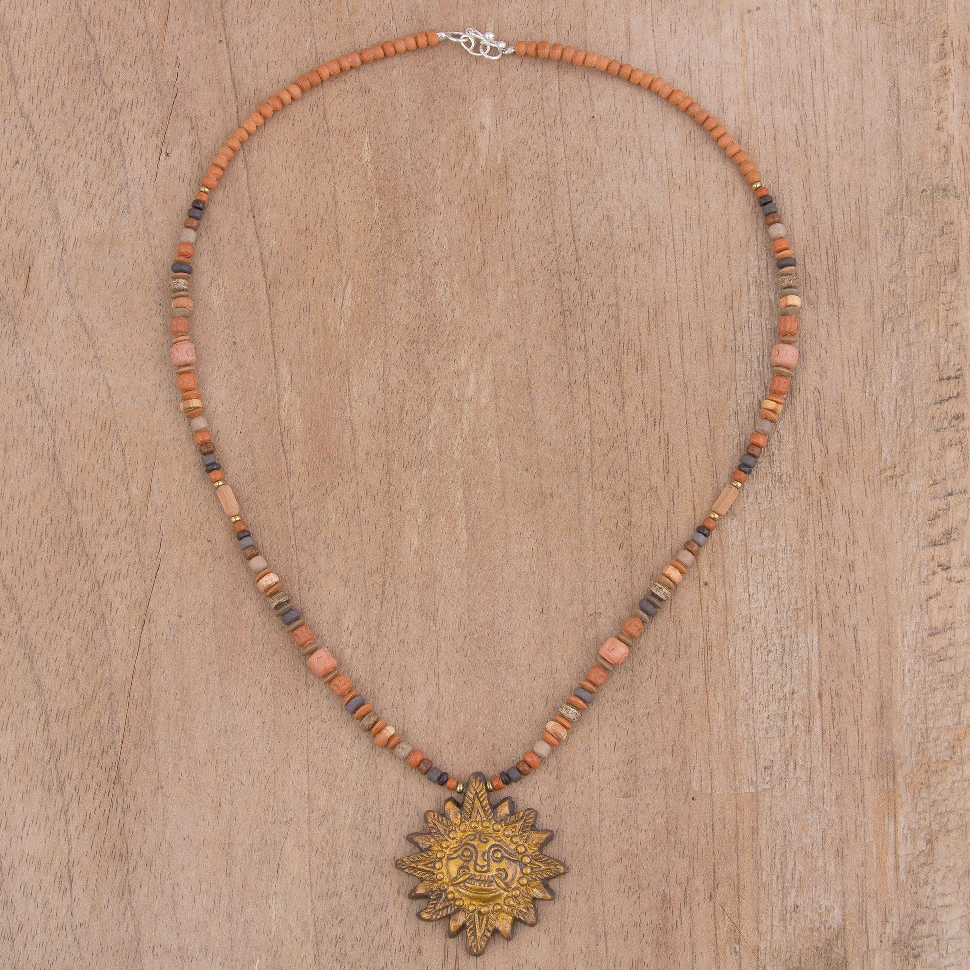 UNICEF Market | Sun Ceramic Beaded Pendant Necklace in Yellow from Peru ...