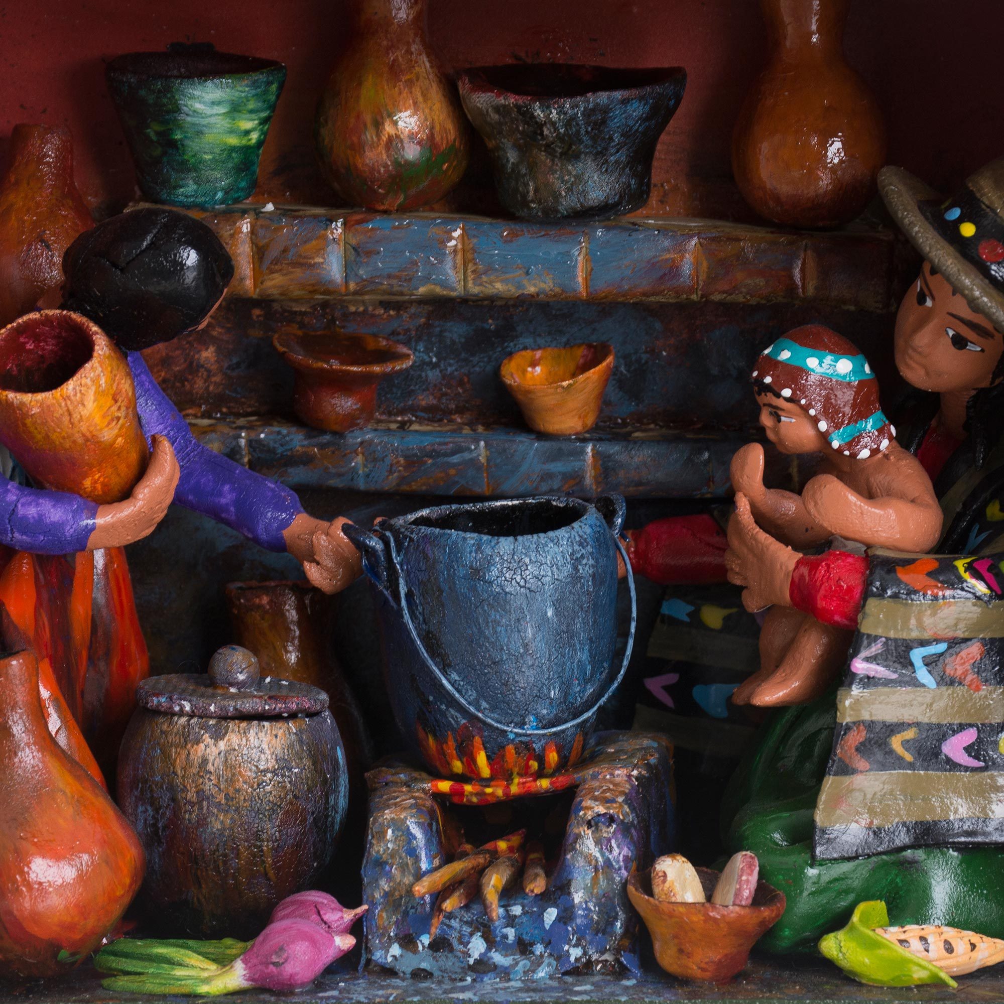 UNICEF Market | Cooking-Themed Hand-Painted Wood and Ceramic Retablo ...