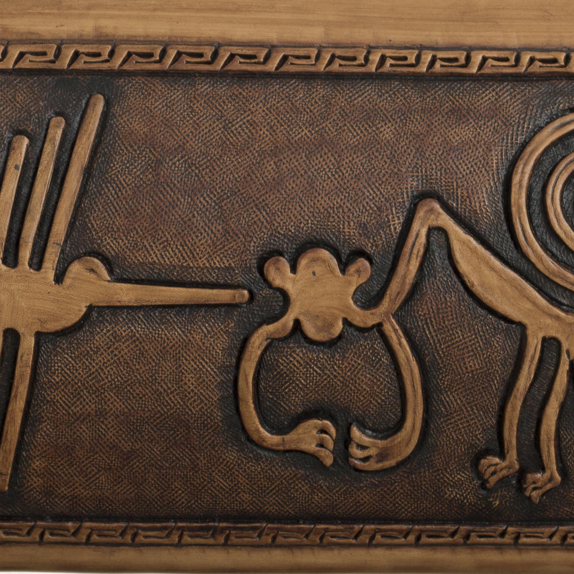 Nazca Pattern Leather and Cedar Wood Jewelry Chest from Peru - Nazca ...