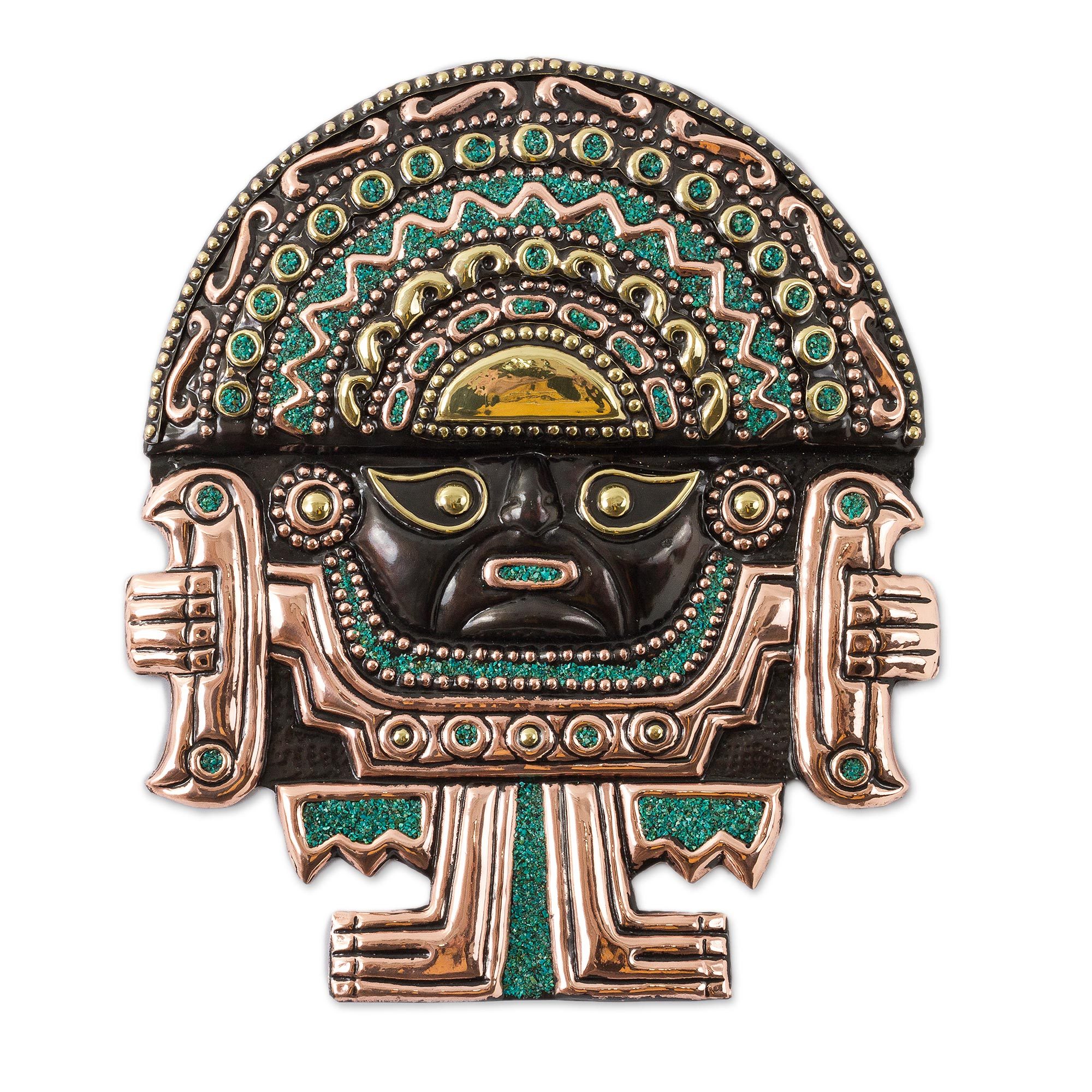 Copper and Bronze Chimu Warrior Wall Sculpture from Peru - Chimu ...