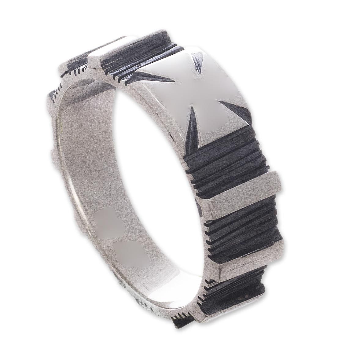 UNICEF Market | Cross Pattee band Ring in Sterling Silver - Footed Cross