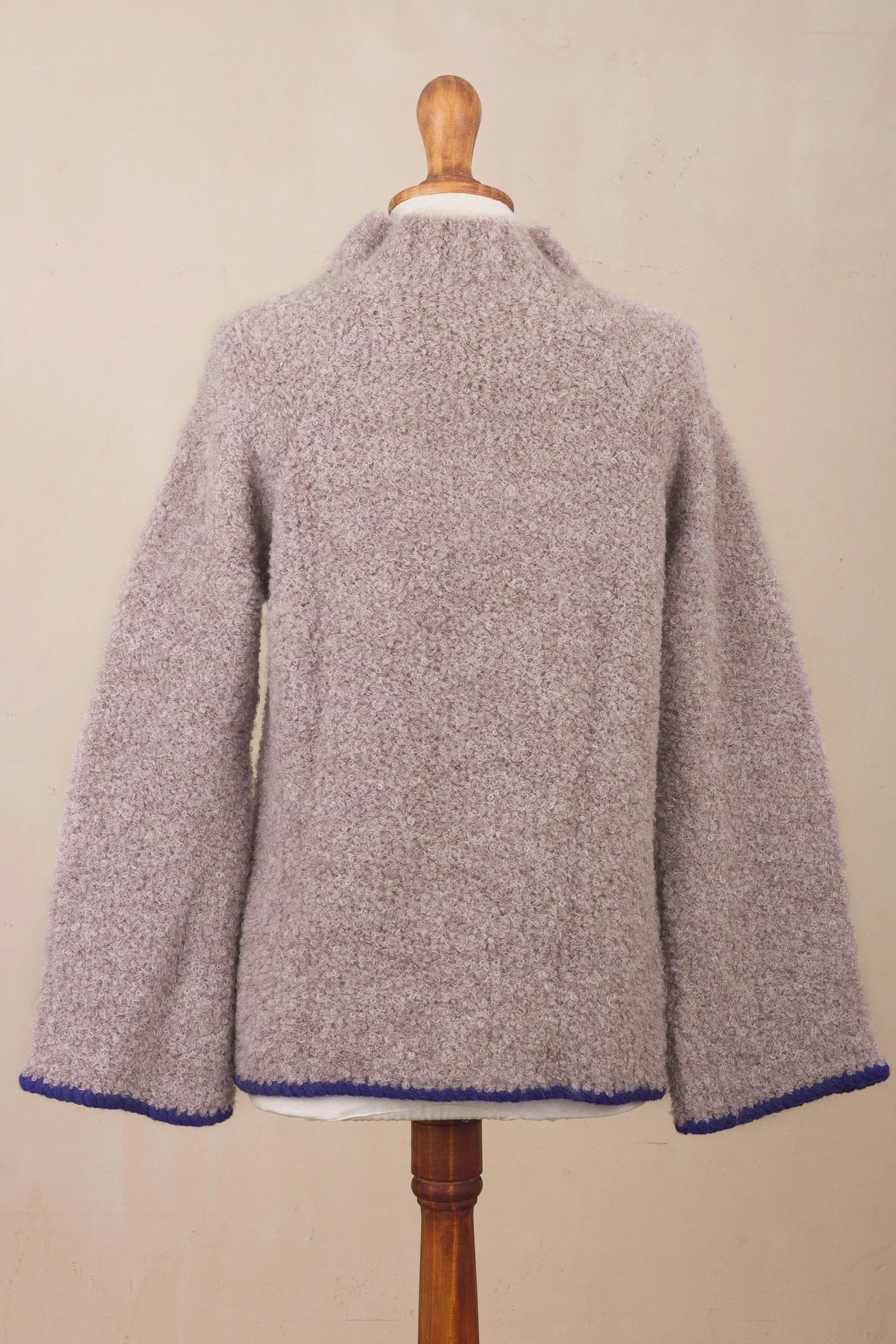 UNICEF Market | Light Mauve Alpaca Blend Boucle Sweater - Sumptuous ...