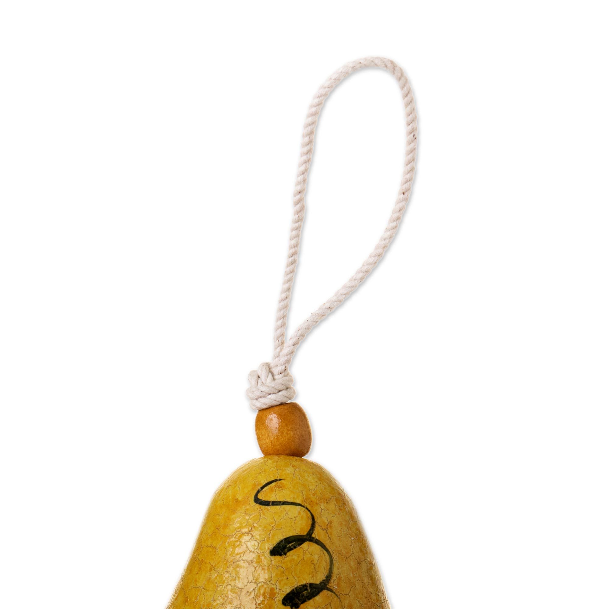 Peruvian Hand Painted Yellow Dried Mate Gourd Birdhouse - Hummingbird ...