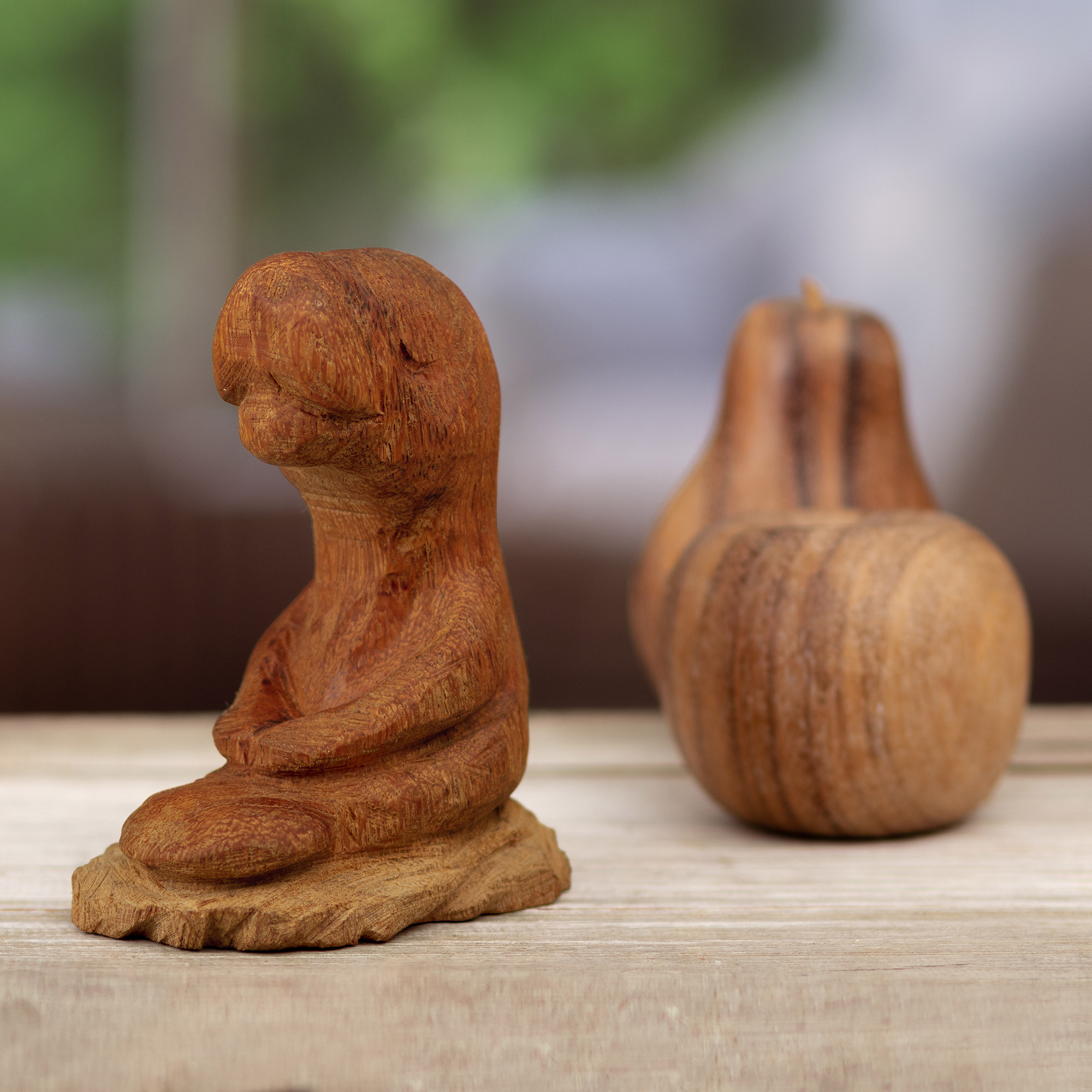 Hand-Carved Cedar Wood Sculpture of a Manatee from Peru - Aquatic ...