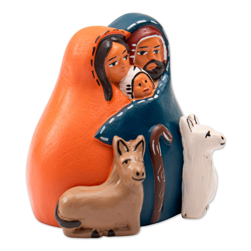 Andean-Themed Hand-Painted Ceramic Nativity Scene from Peru - Andean ...