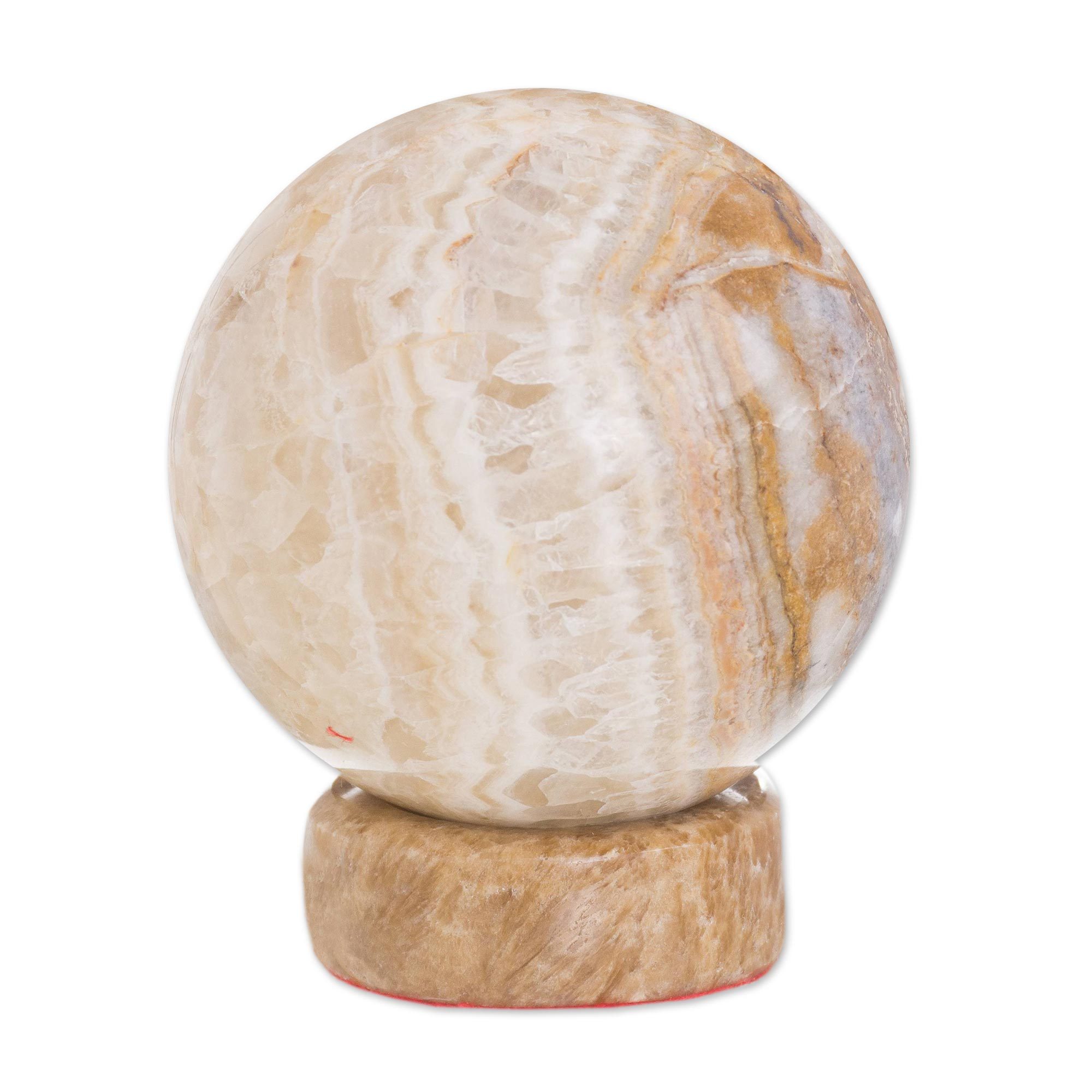 Hand Crafted Geometric Jasper Sphere Sculpture - Inner Peace | NOVICA