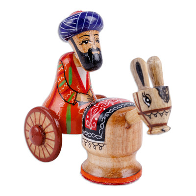 Hand-Painted Red Traditional Wood Figurine of Tajik Merchant - Tajik ...