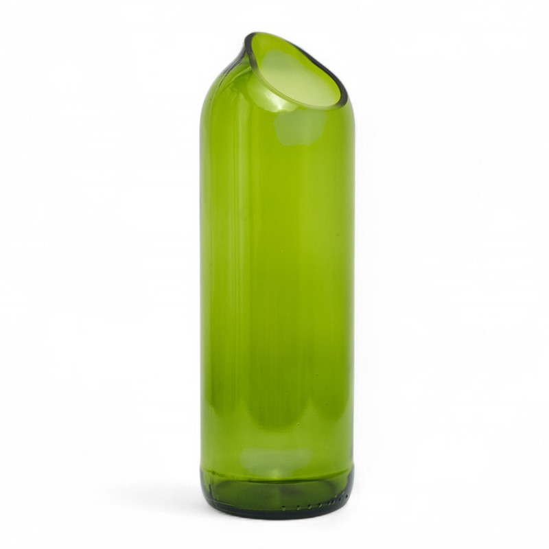 Upcycled Green Glass Vase Handcrafted in Zanzibar - Kikuba | NOVICA