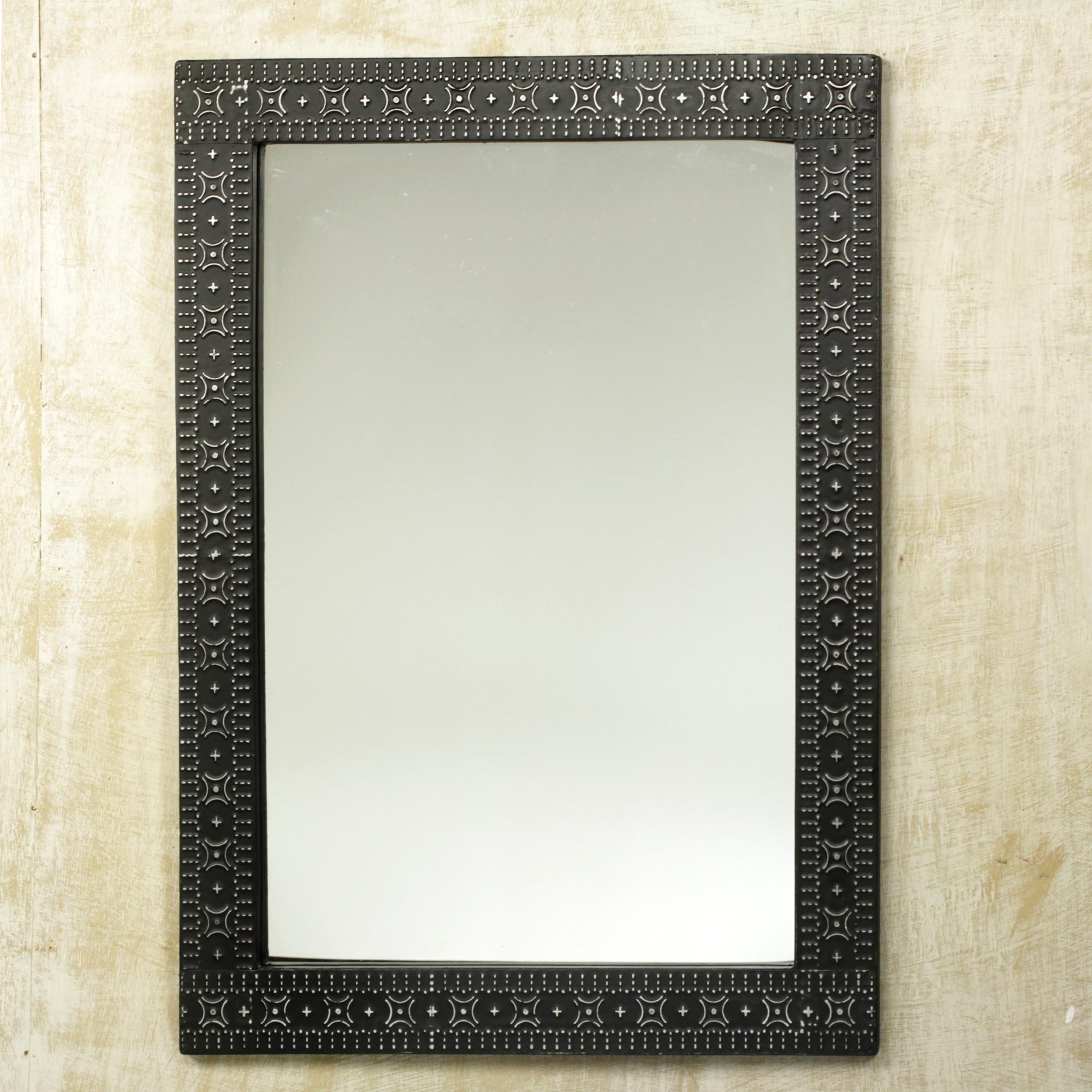UNICEF Market | Contemporary Wood and Aluminum Mirror - African Princess