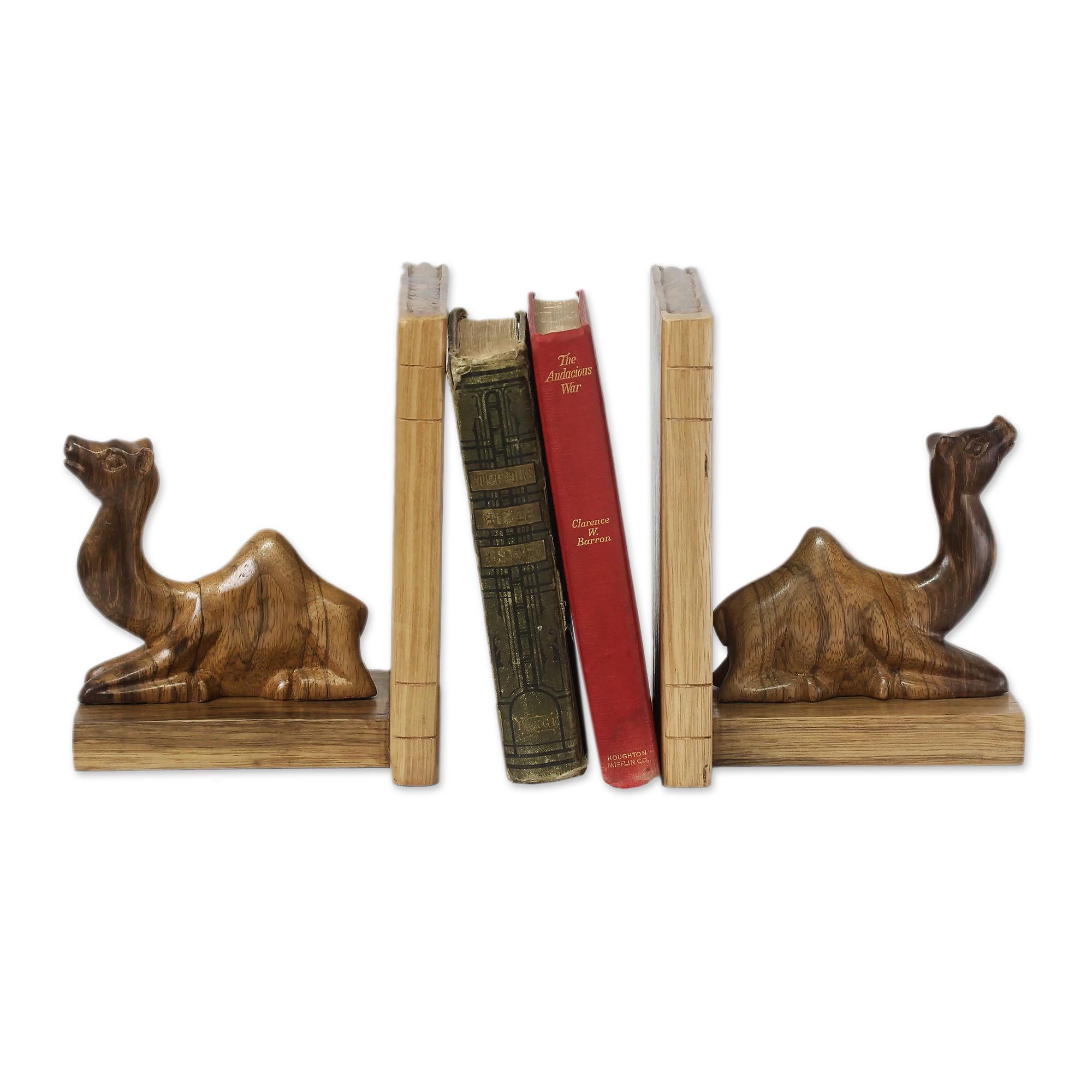 UNICEF Market | Handmade Wood Bookends (Pair) - Sahara Camel