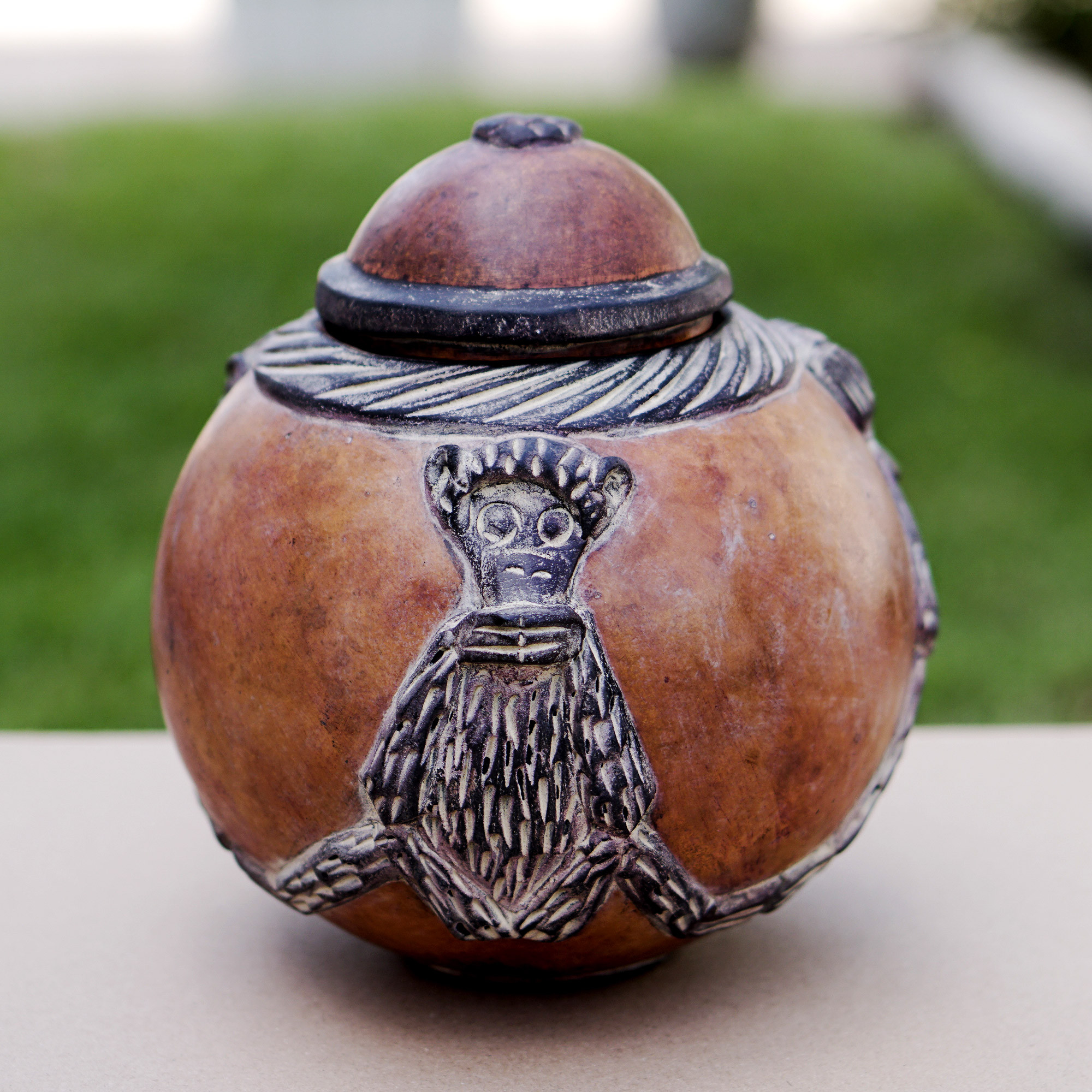 UNICEF Market | Calabash decorative box - Monkey Wisdoms