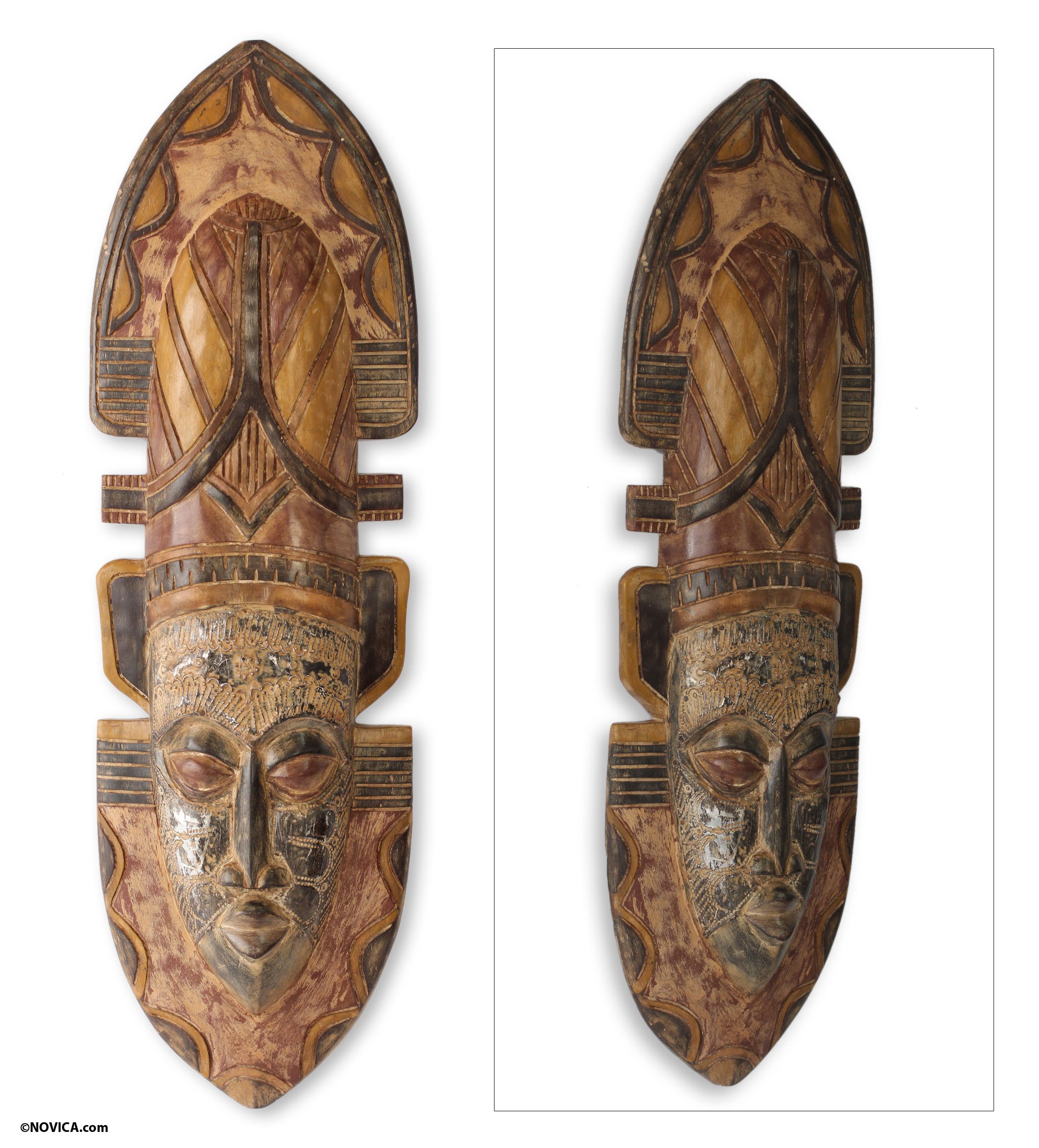 Hand Carved African Mask from Ghana - Queen of Africa | NOVICA