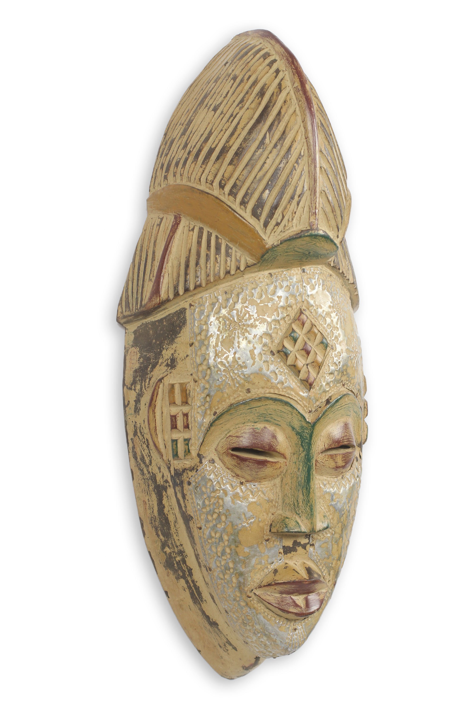 Ghanaian Handmade African Mask - Akan Royalty | NOVICA