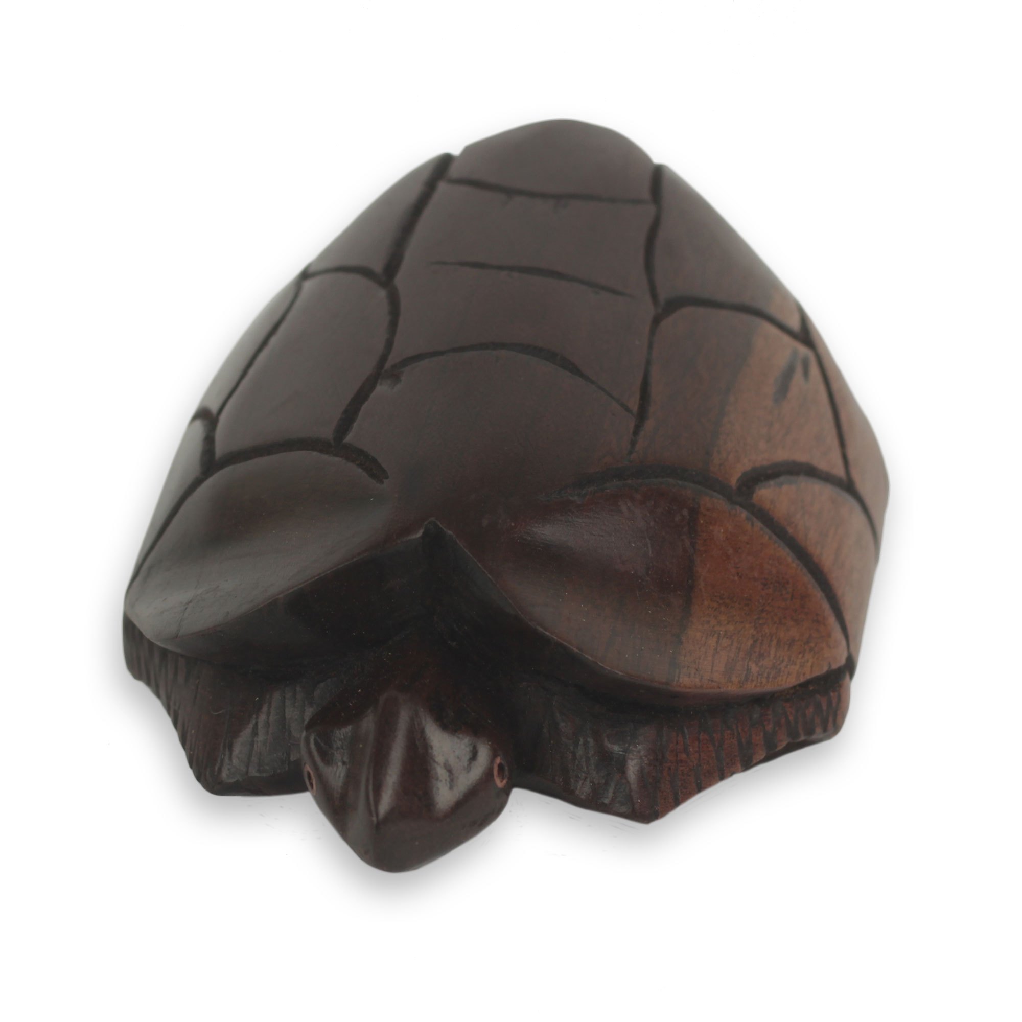 African Handmade Small Ebony Wood Tortoise Sculpture - Tortoise | NOVICA