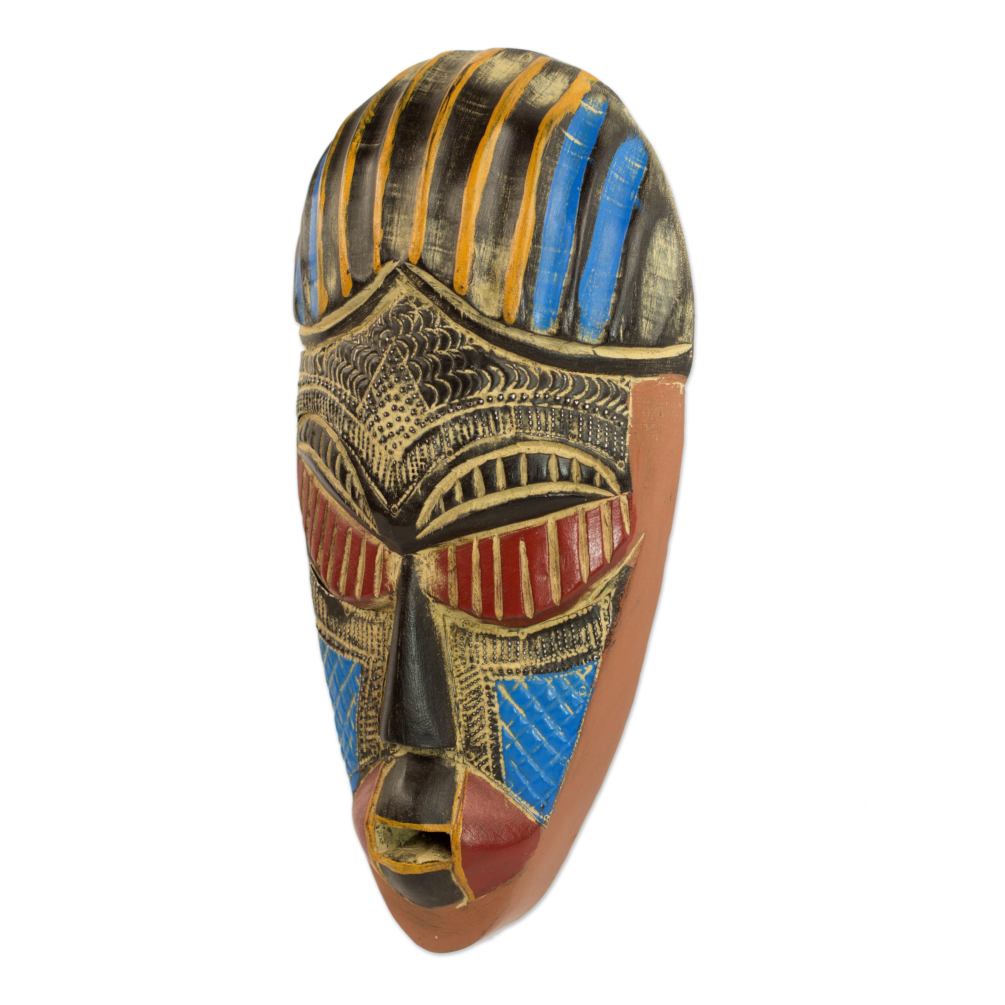 UNICEF Market | Artisan Carved Authentic African Mask from Ghana - Security
