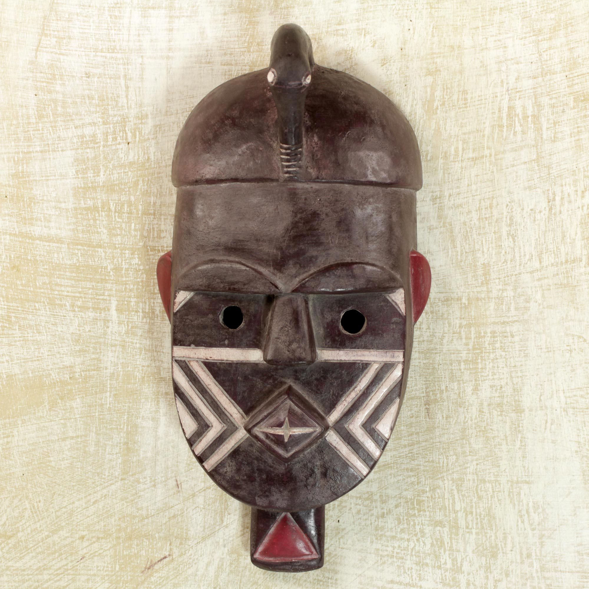 African Wood Kuba Initiation Ceremony Mask from Ghana - Kuba | NOVICA