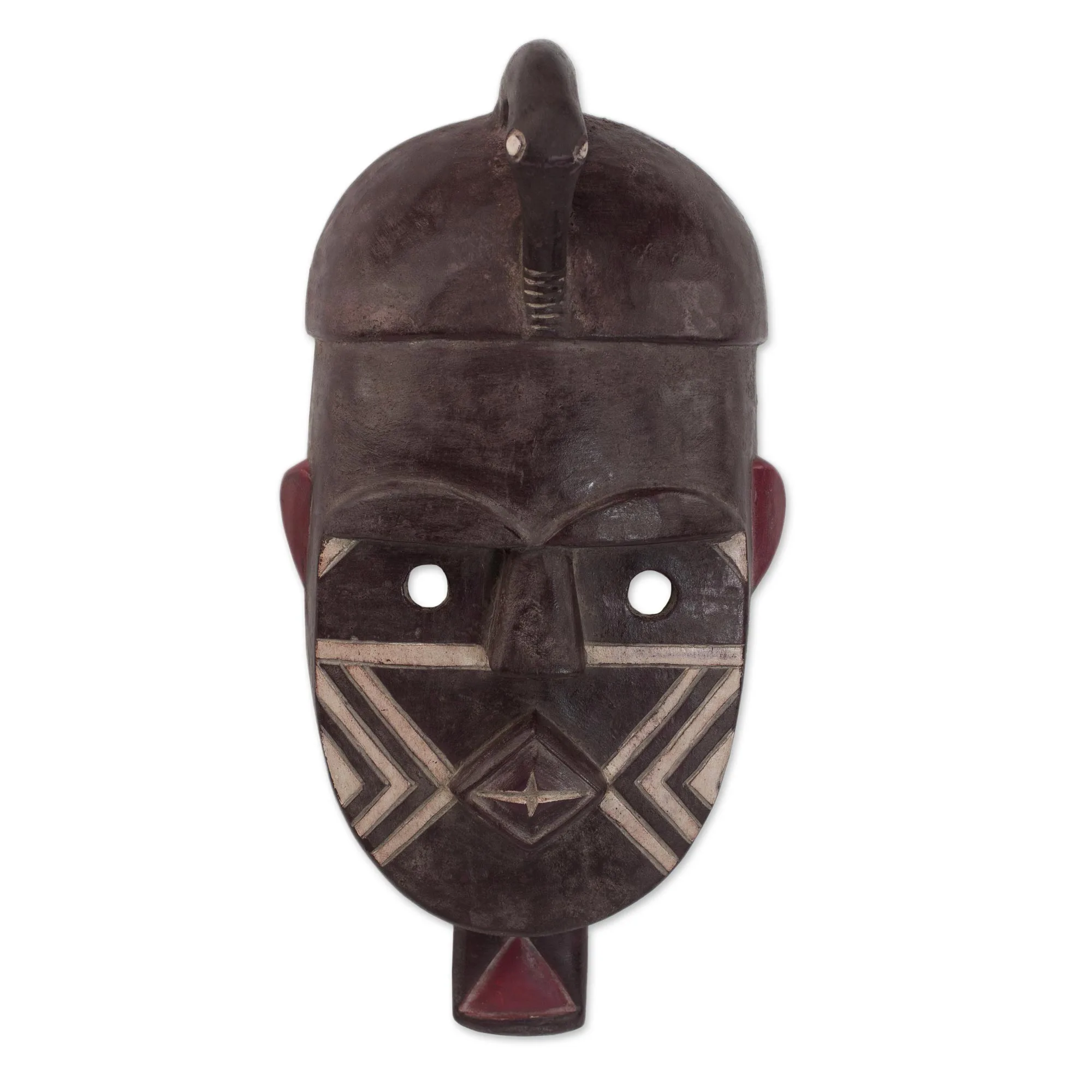 African Wood Kuba Initiation Ceremony Mask from Ghana - Kuba | NOVICA