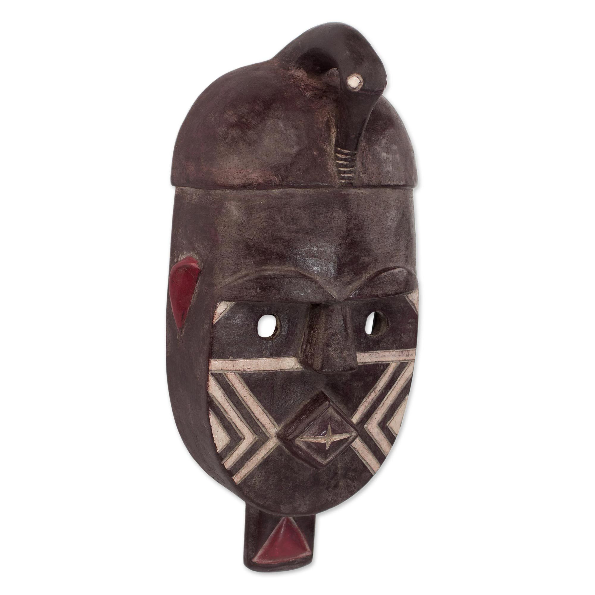 African Wood Kuba Initiation Ceremony Mask from Ghana - Kuba | NOVICA