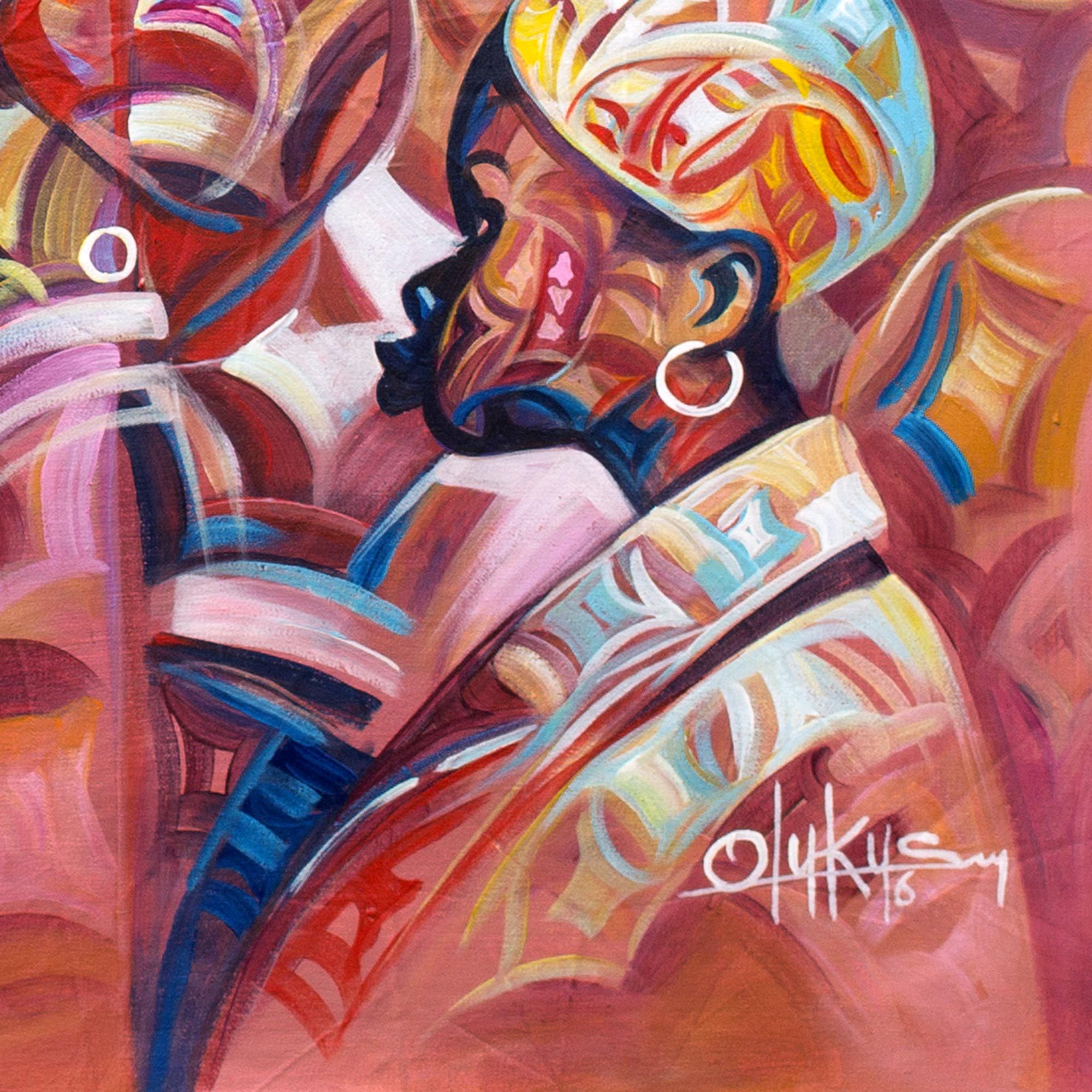 Multicolor Signed Original Ghanaian Painting - Prosperity | NOVICA