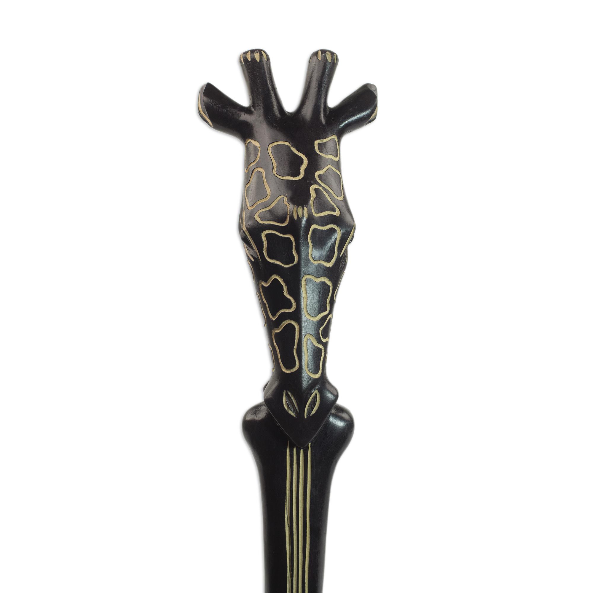UNICEF Market | Hand Carved Decorative Sese Wood Giraffe Walking Stick ...