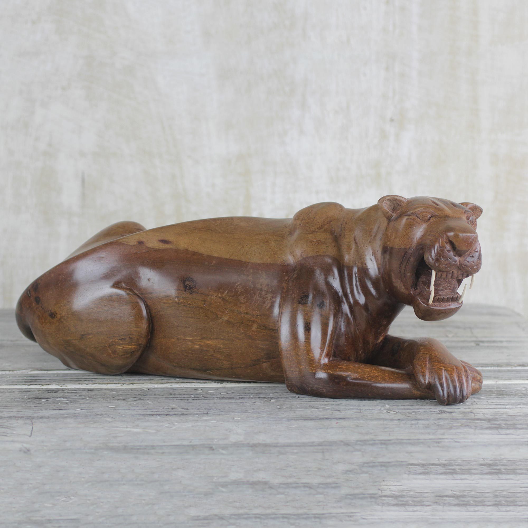 Art & Collectibles Art Objects Panther Folk Art Wood Carving ~ Lion ...