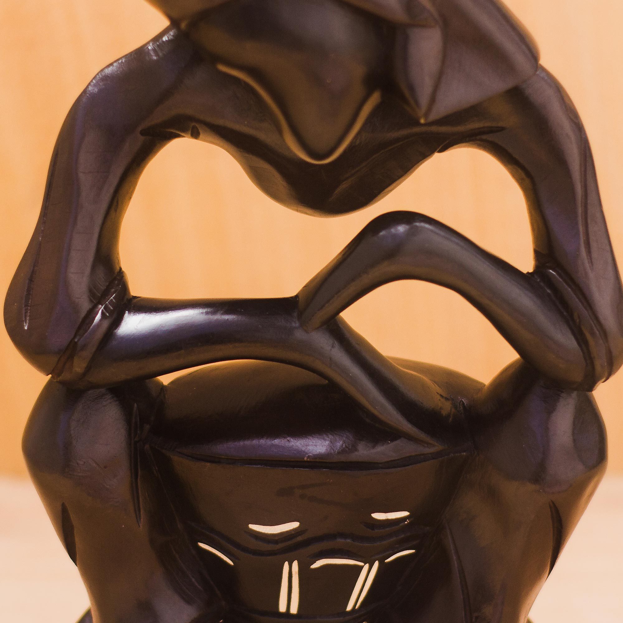 UNICEF Market | Hand-Carved Sese Wood Drummer Sculpture from Ghana ...