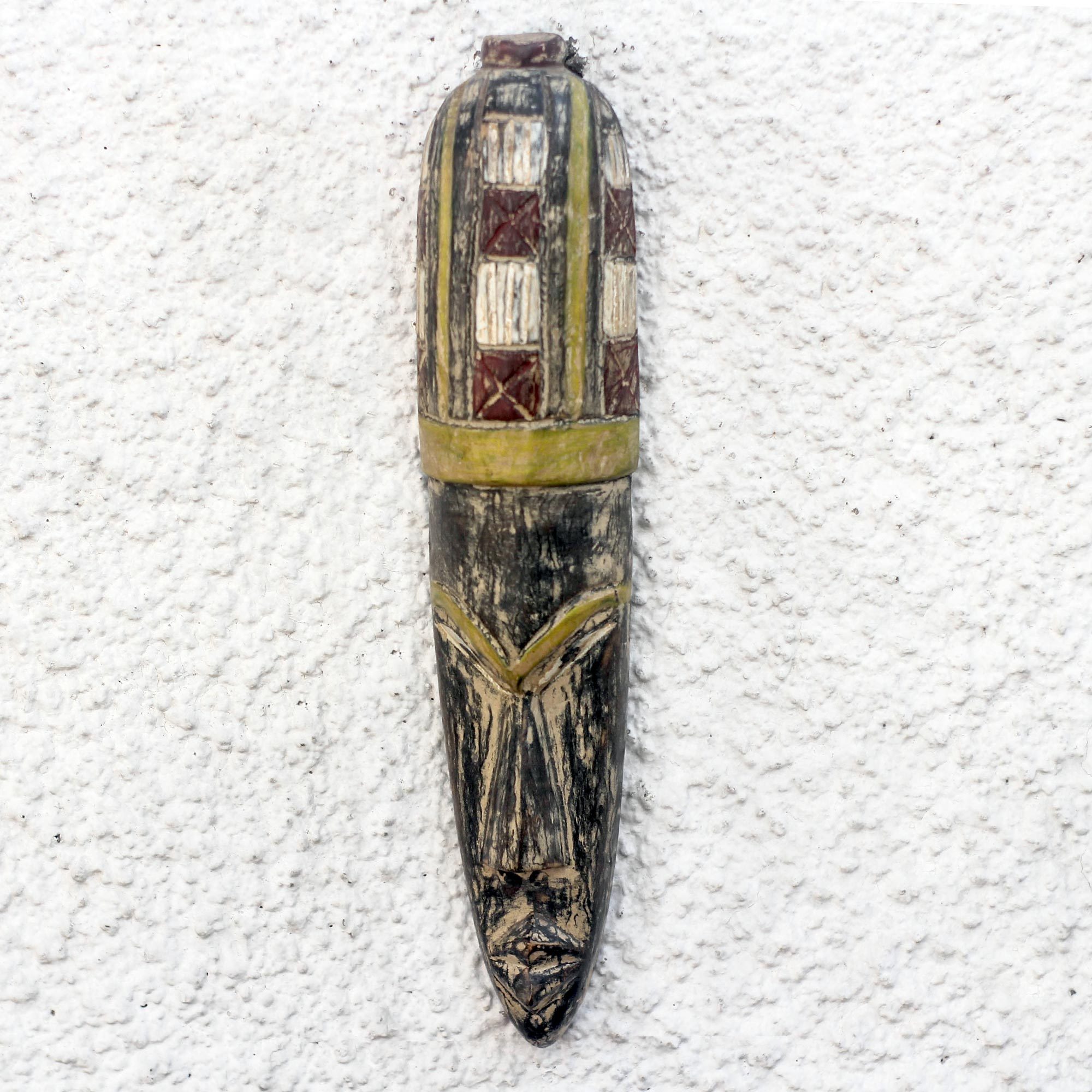 Dagomba Tribe African Wood Mask Crafted in Ghana - Long Dagomba | NOVICA