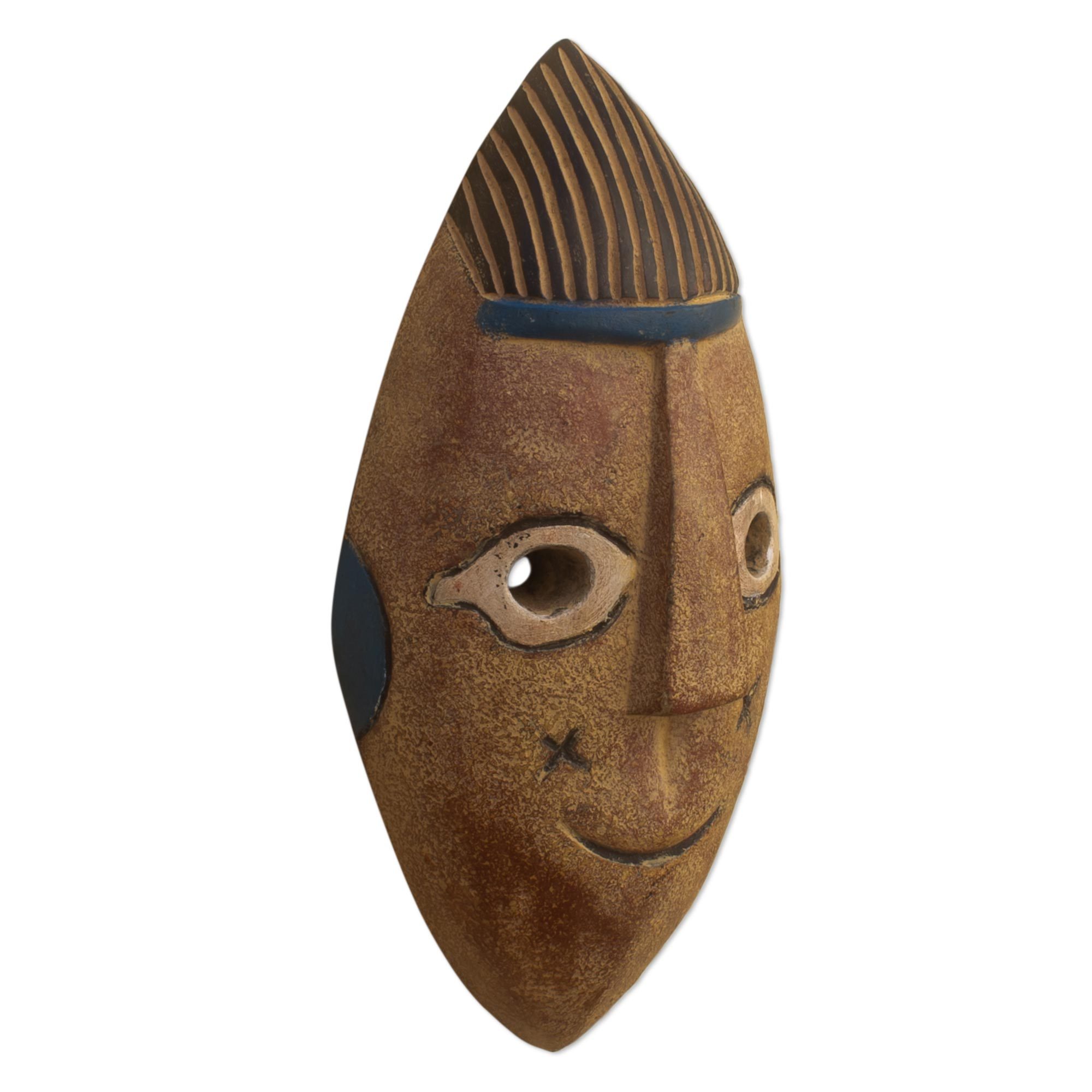 Hand Carved African Sese Wood Mask - Loo | NOVICA