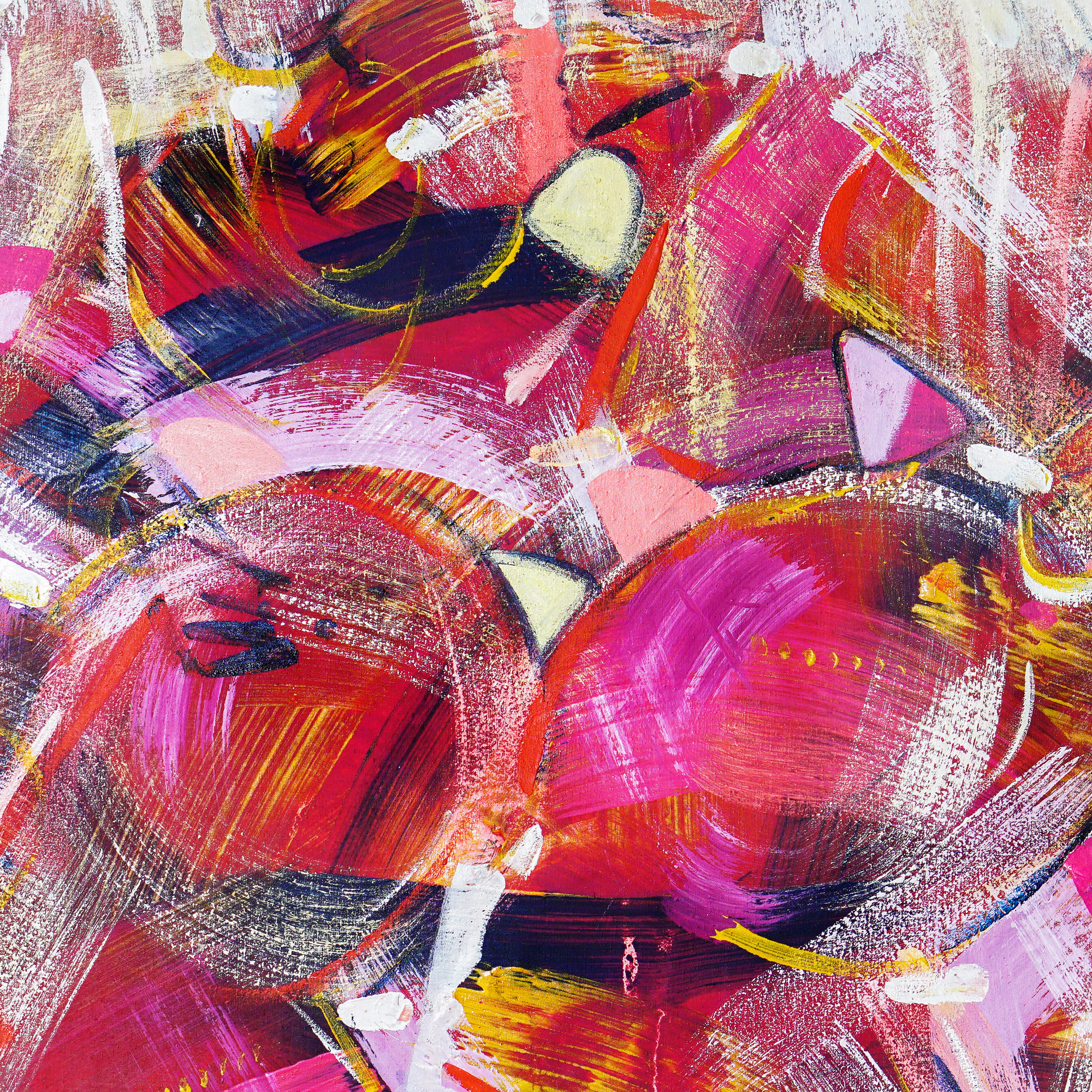 Unstretched Cubist Acrylic Painting of Traditional Dance - Mapuka Dance ...