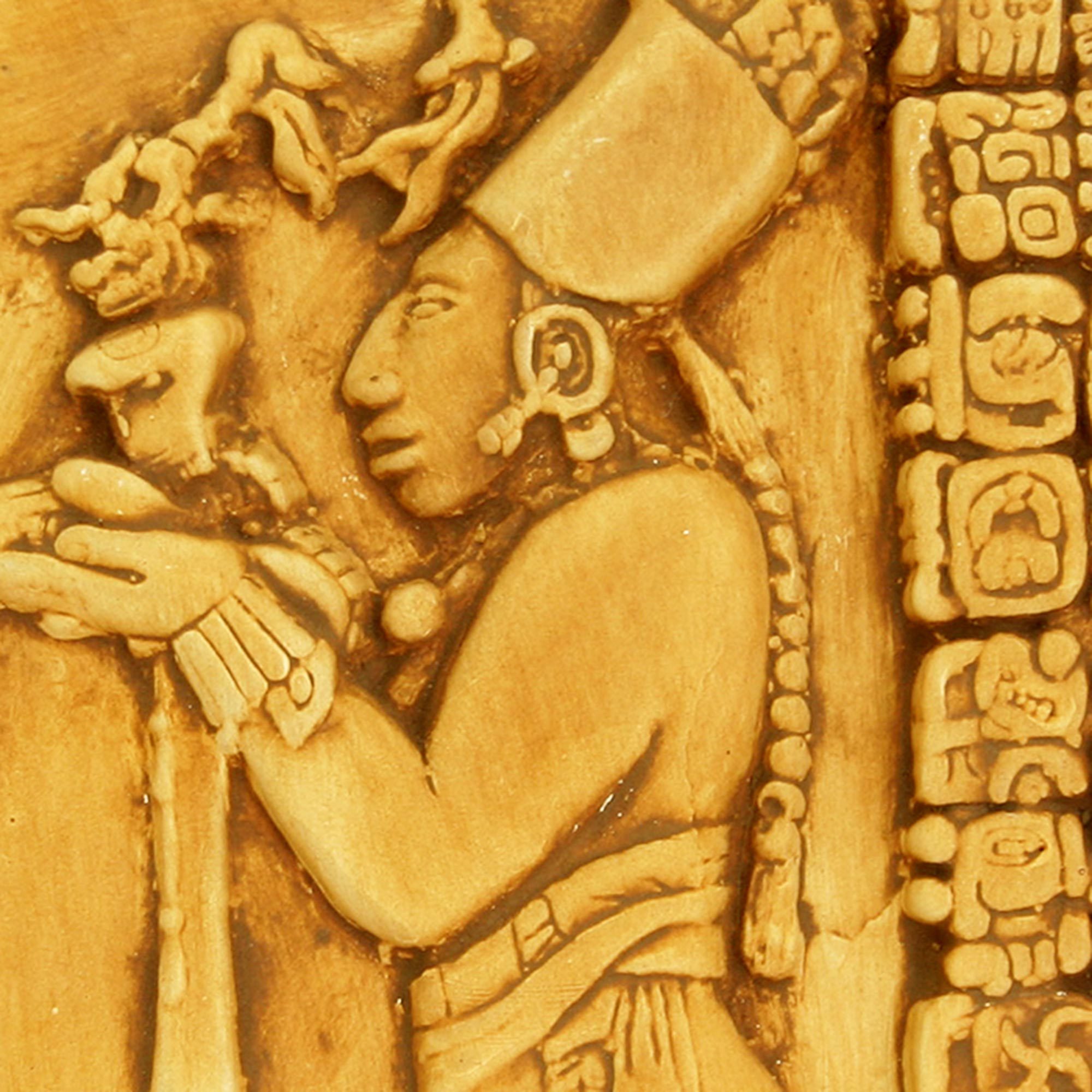 Palenque Mayan Priest Handmade Ceramic Replica Wall Panel - Maya Priest ...