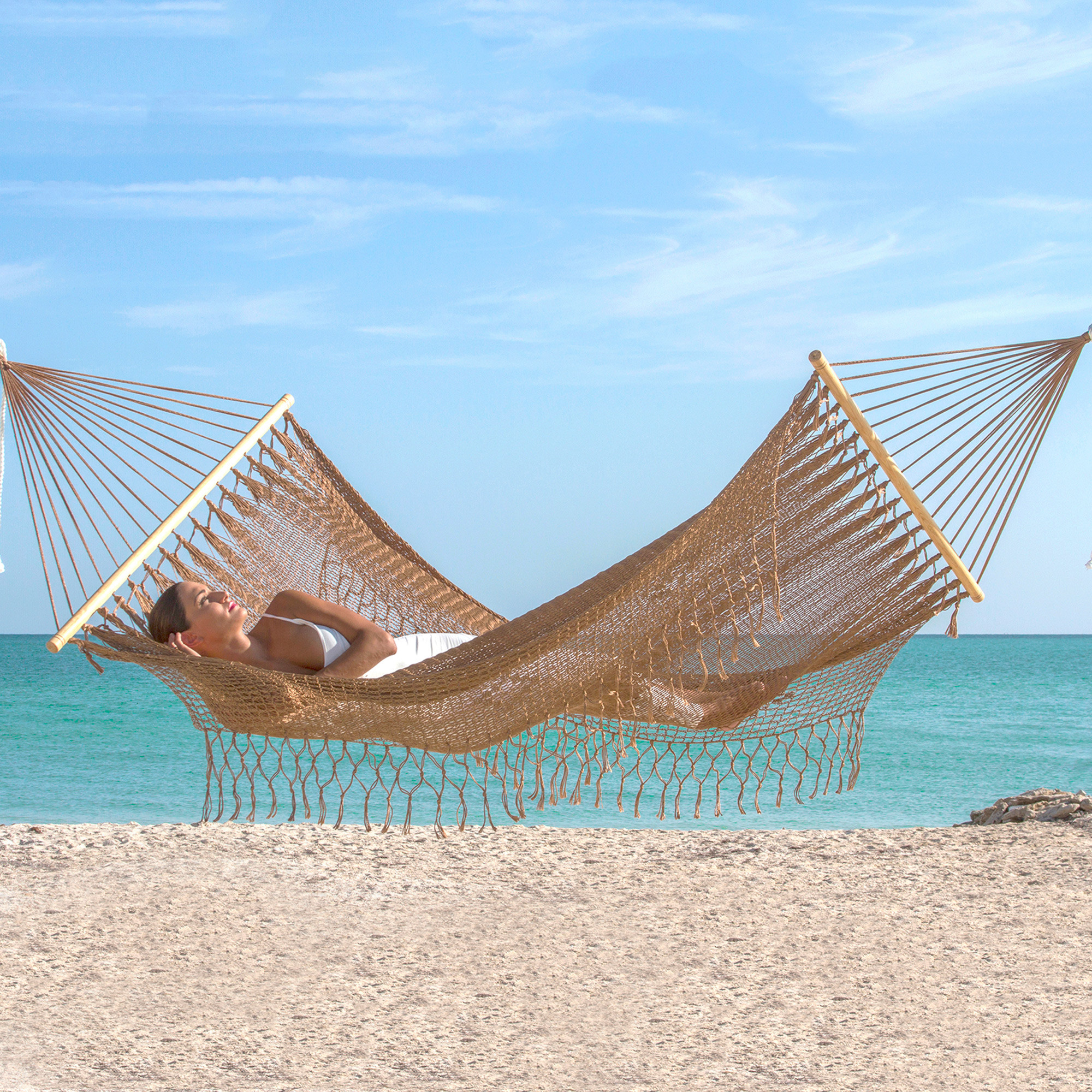 Solid Mayan Hammock (Single) - Maya Bronze | NOVICA