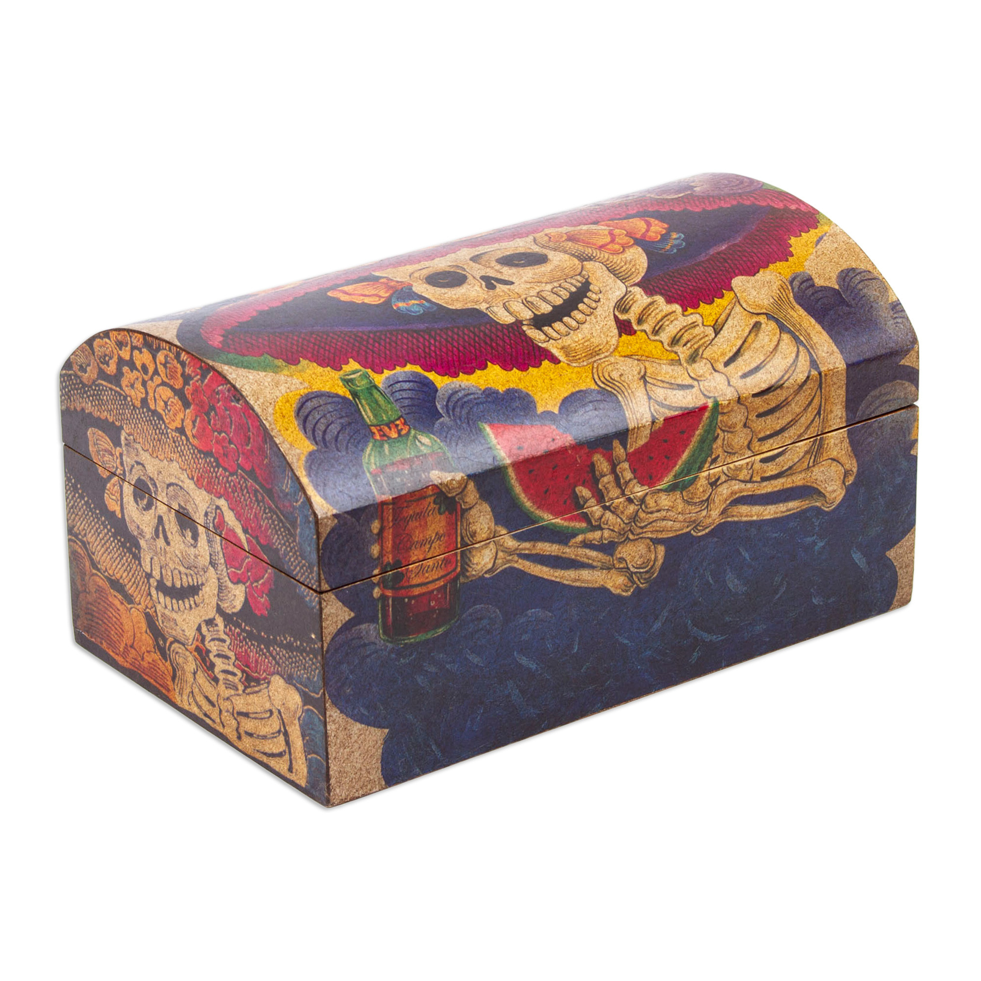 Day of the Dead Decorative Wood Box - Catrina My Love | NOVICA