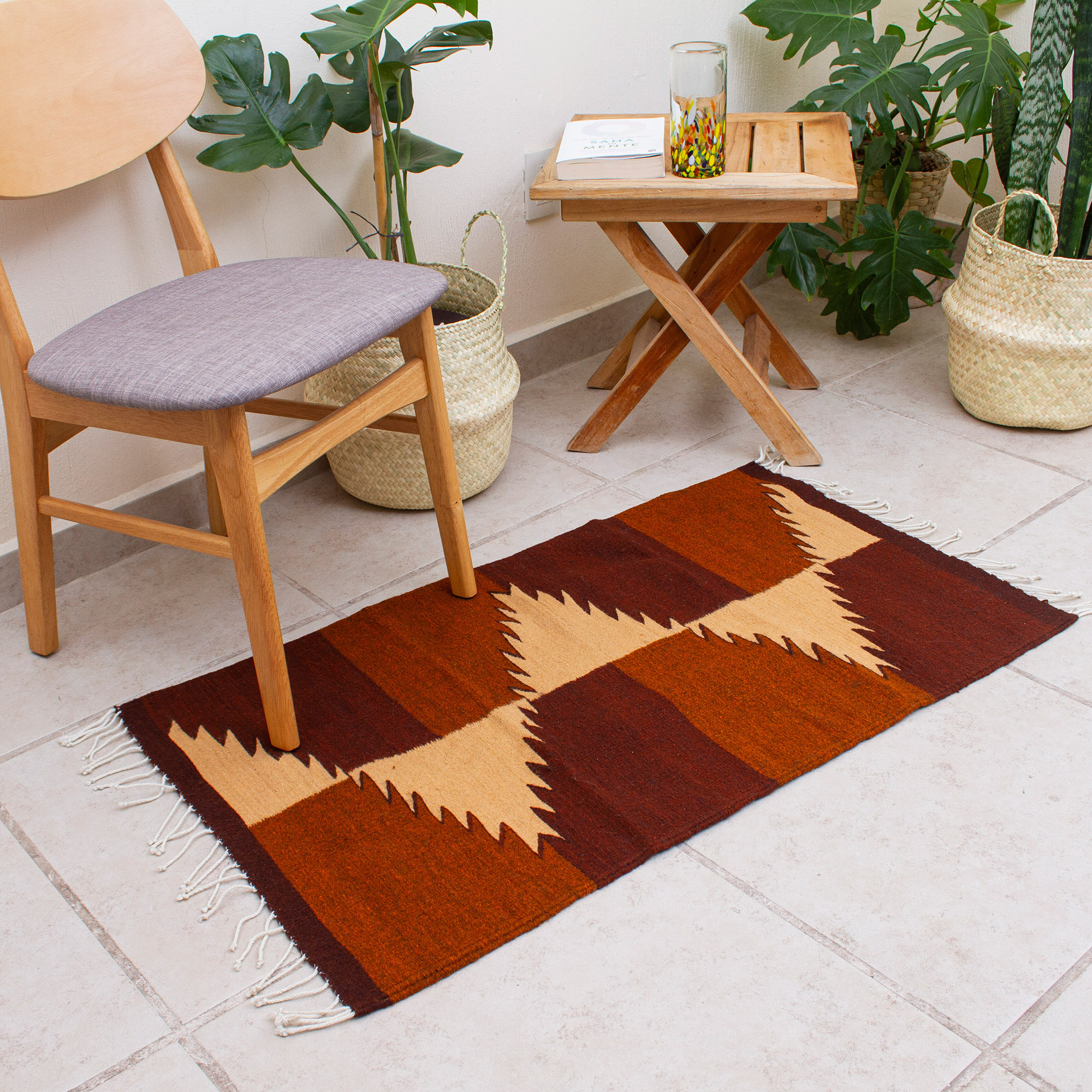 Zapotec wool rug (2x3.5) - Mountain Paths | NOVICA