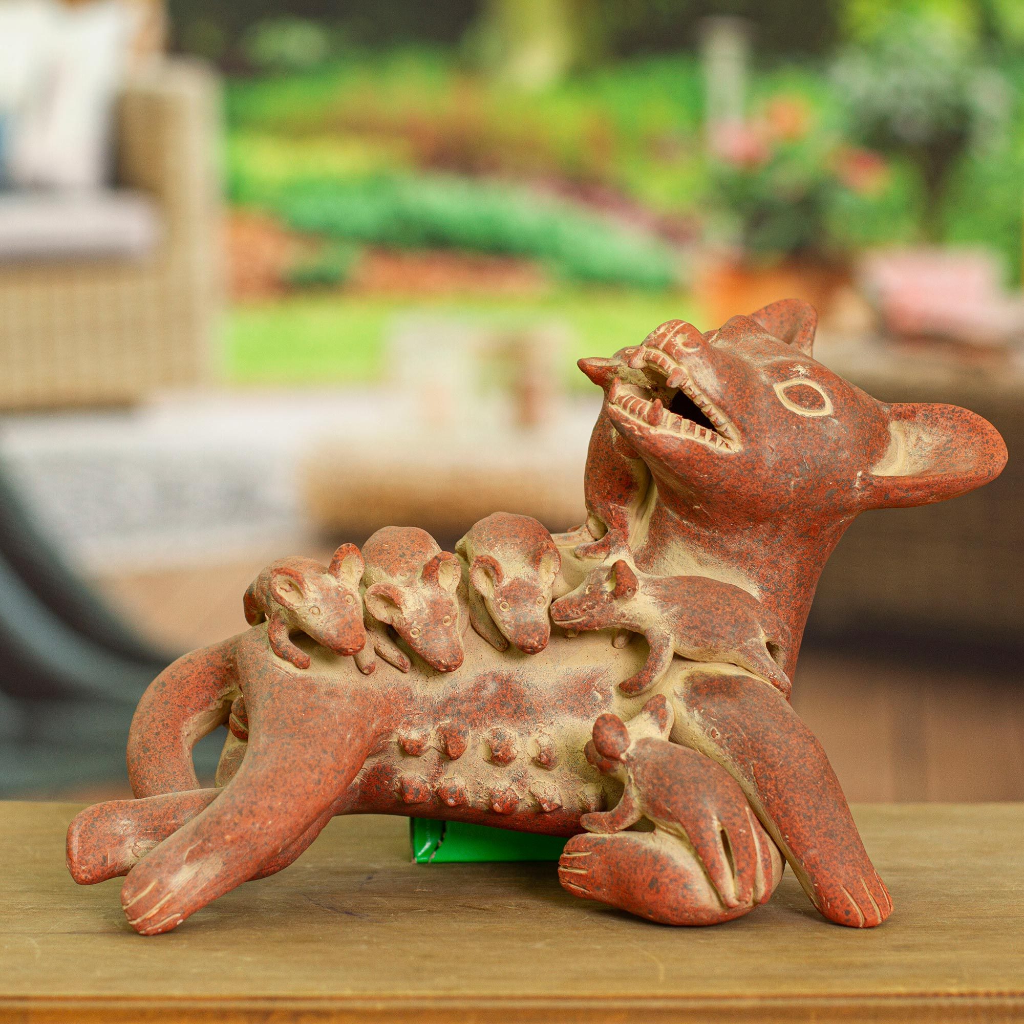 Prehispanic Style Handmade Sculpture Mexico - Colima Dog with Puppies ...