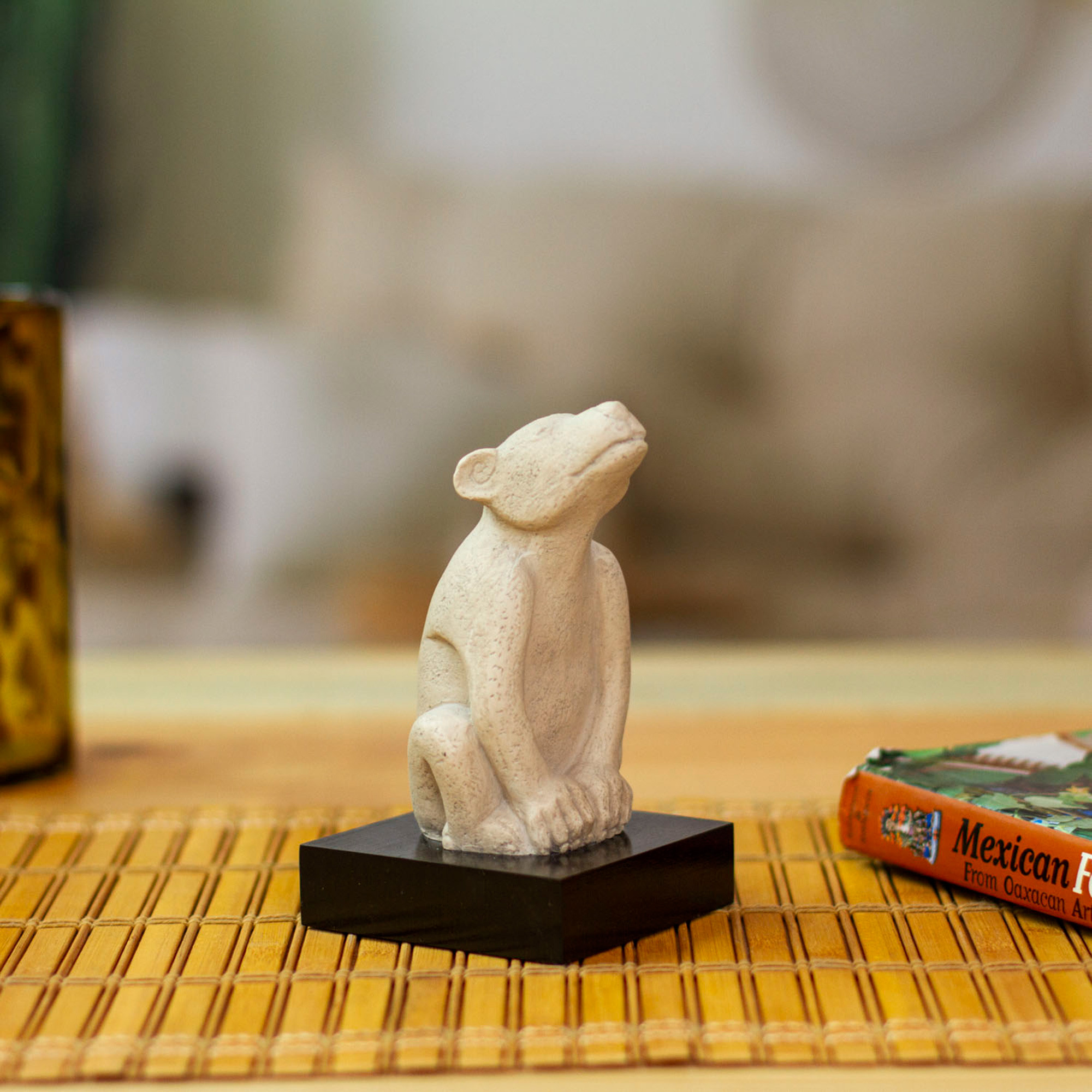 Aztec Dog Sculpture with Stand - Xoloitzcuintle | NOVICA