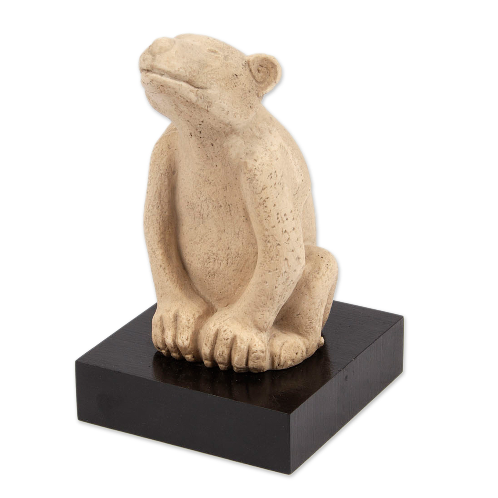 Aztec Dog Sculpture with Stand - Xoloitzcuintle | NOVICA